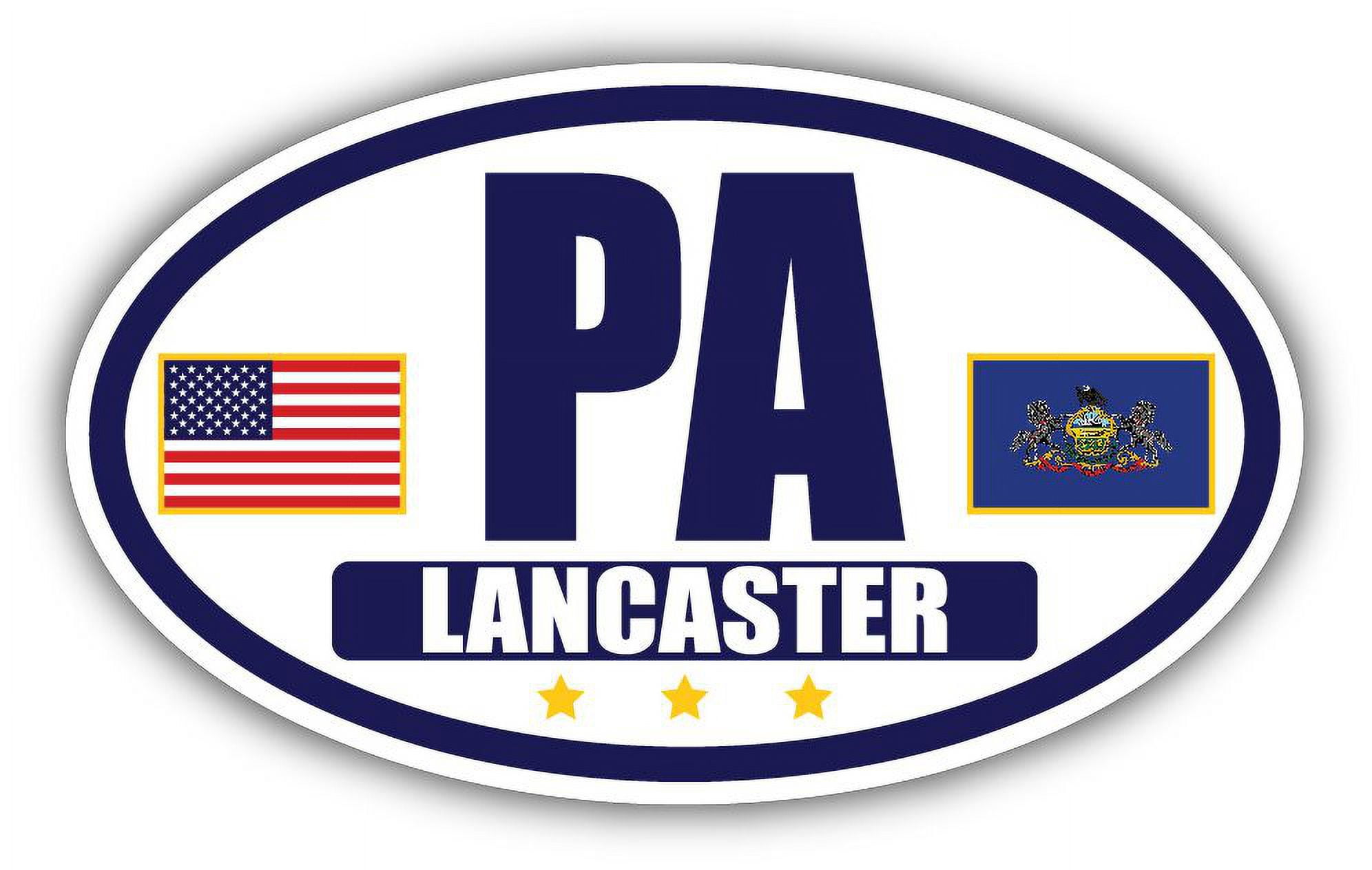 Flag of Pennsylvania / American Flag Oval 3M Vinyl Bumper Sticker Decal ...
