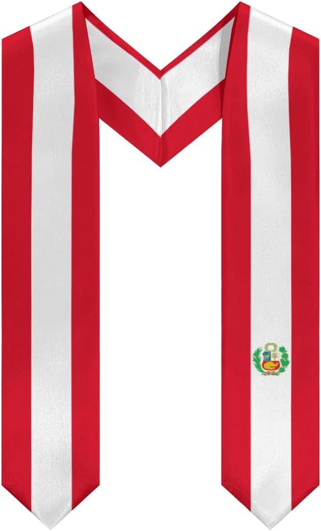 Flag of Peru Graduation Stole Shawl Sash Honor For Study Aboard ...