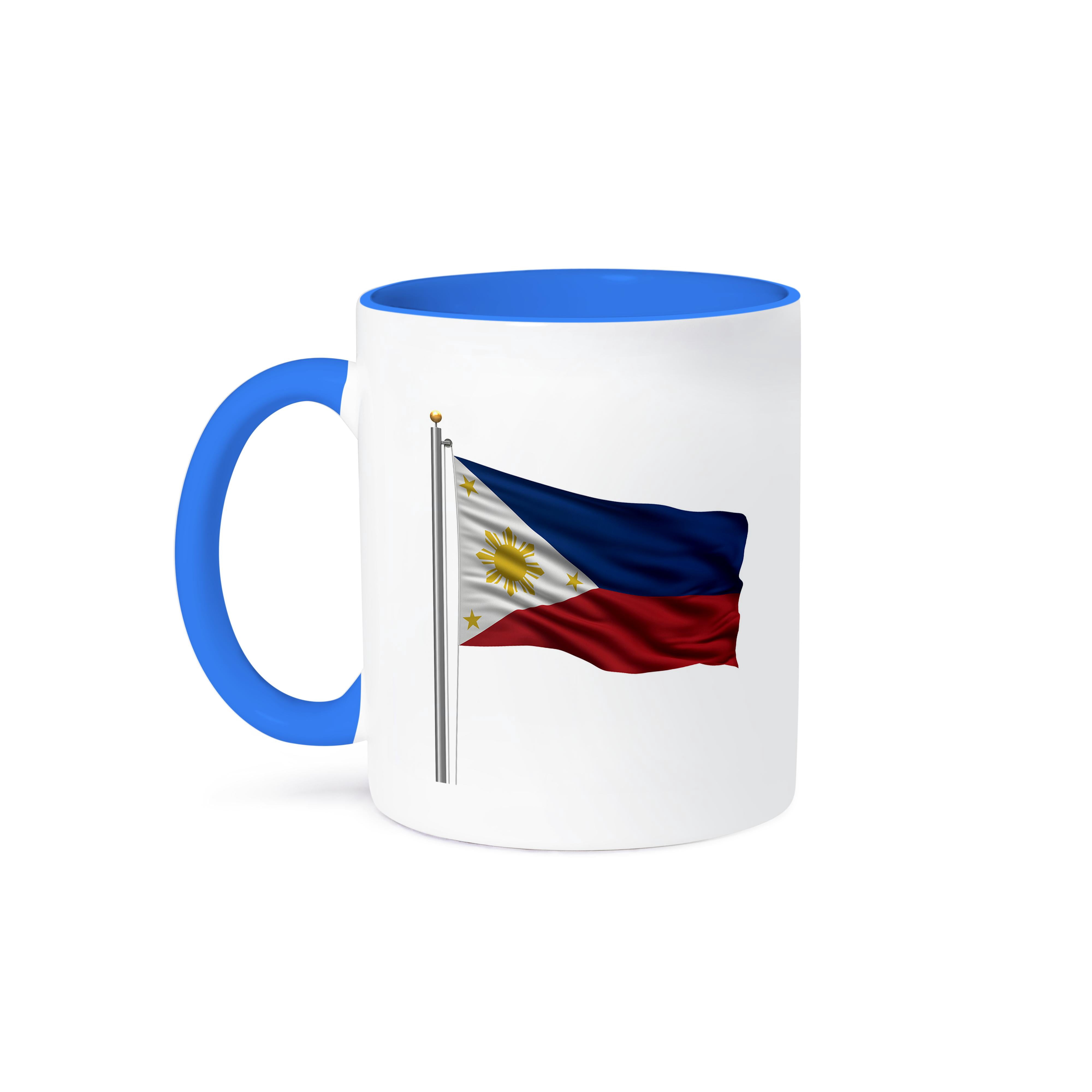 3dRose, Flag of Philippines on a flag pole over white Filipino, 15oz ...