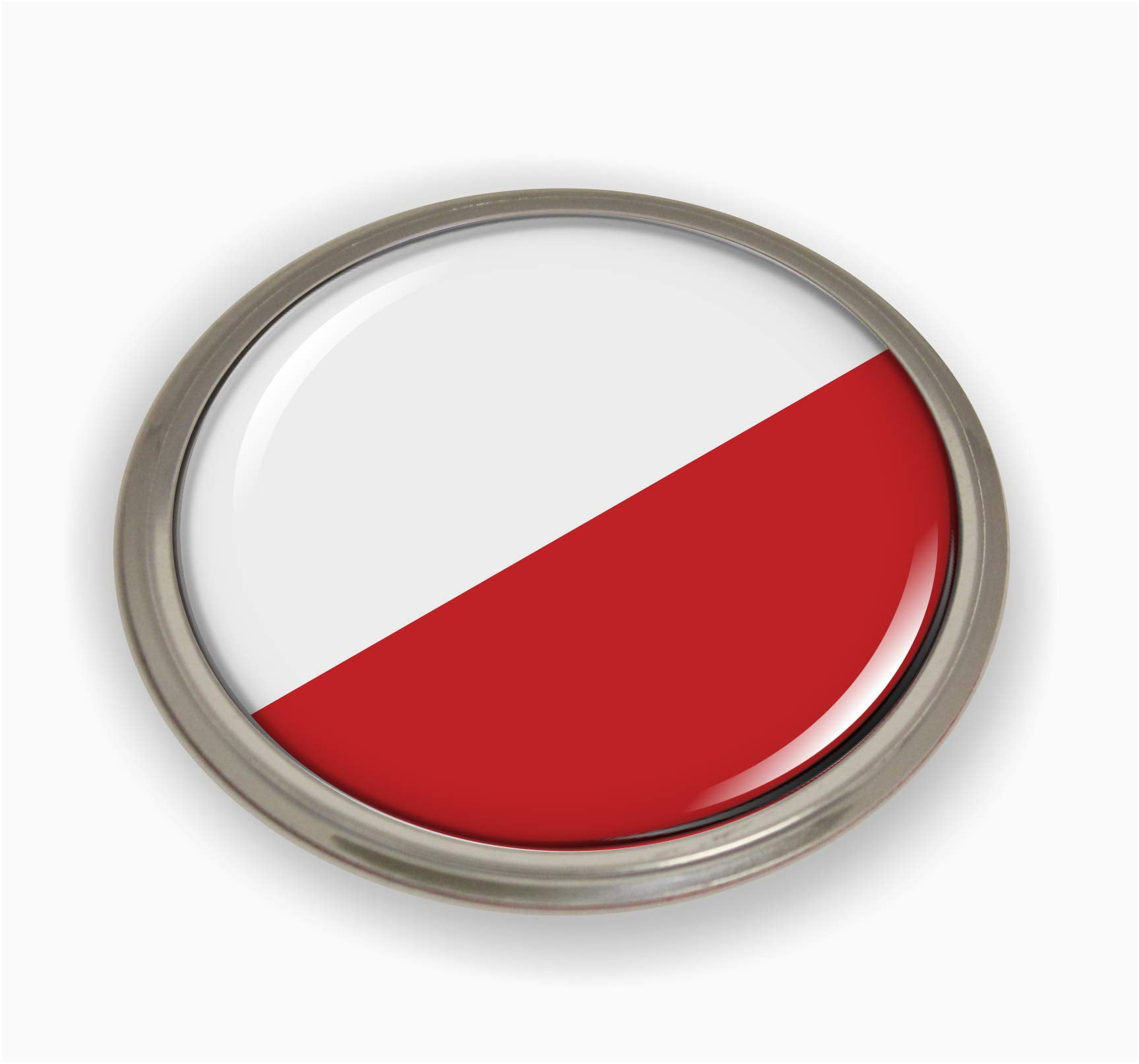 Flag of Poland | 3D Domed CAR Emblem Badge Sticker Semi-Flexible ...