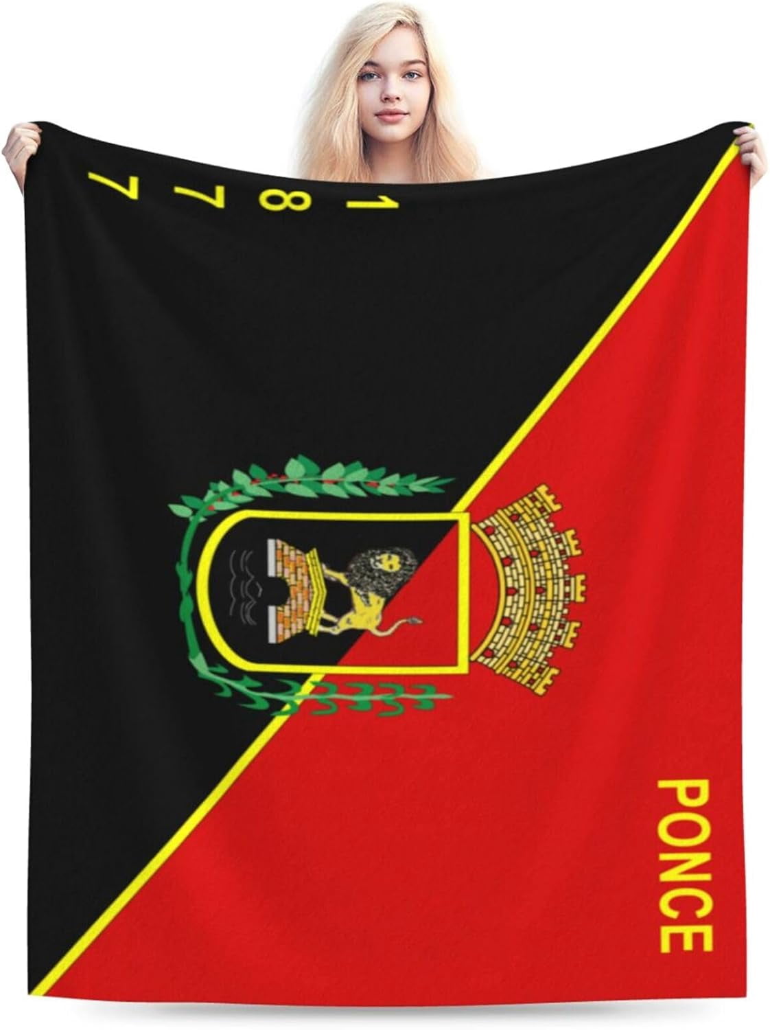 Flag of Ponce, Puerto Rico - 1877 Version Throw Blanket for Couch 40 ...