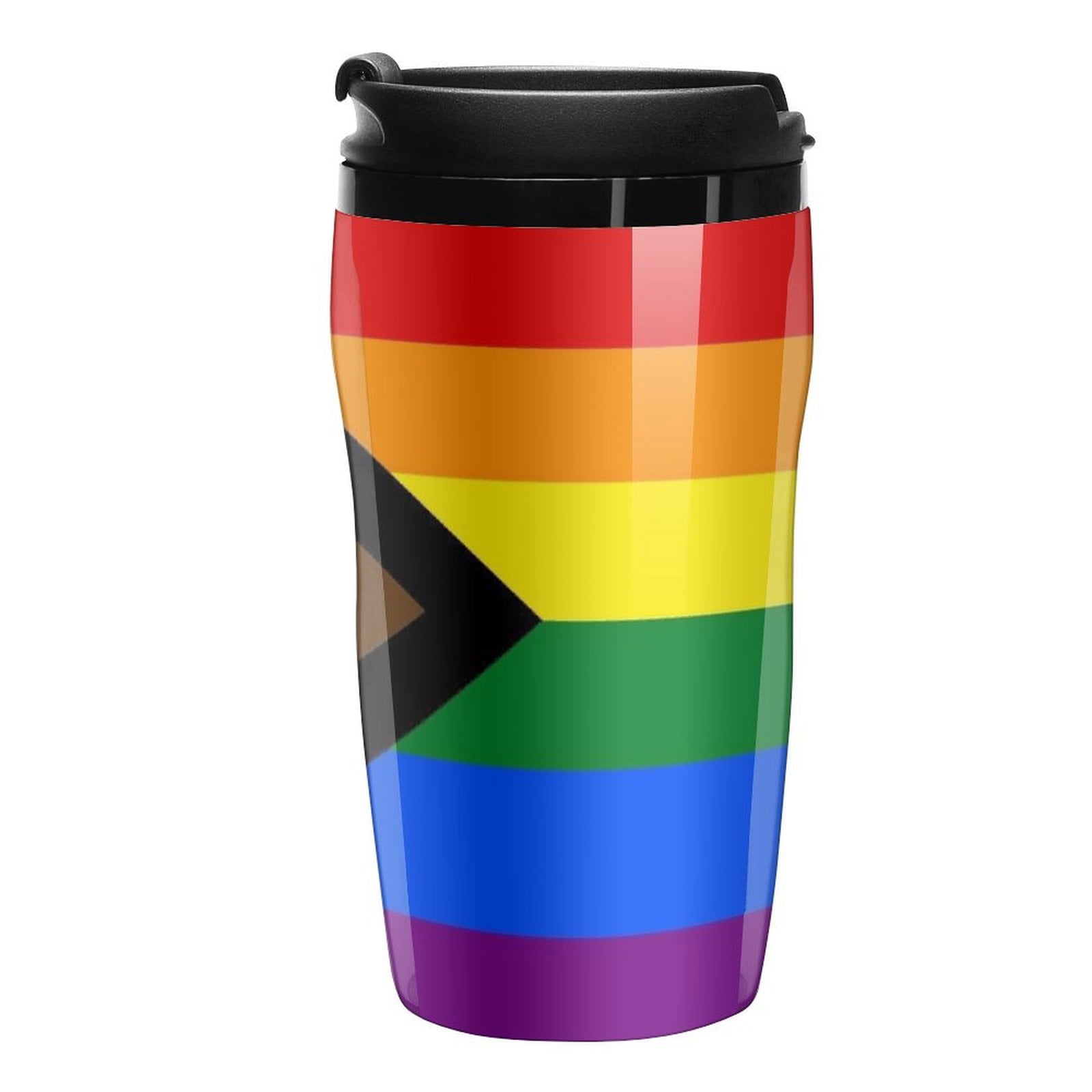 Flag of Progressive Pride Double Walled Coffee Cup Plastic Water Bottle ...