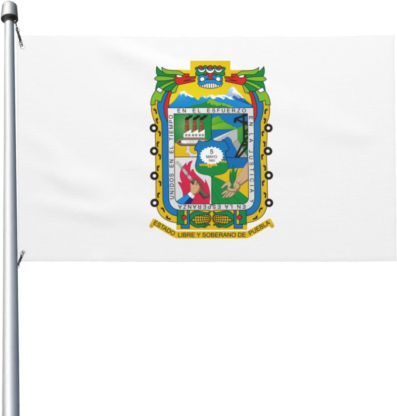 Flag of Puebla 3x5ft Double-Sided Printed Flag Outdoor Decorative Flag ...