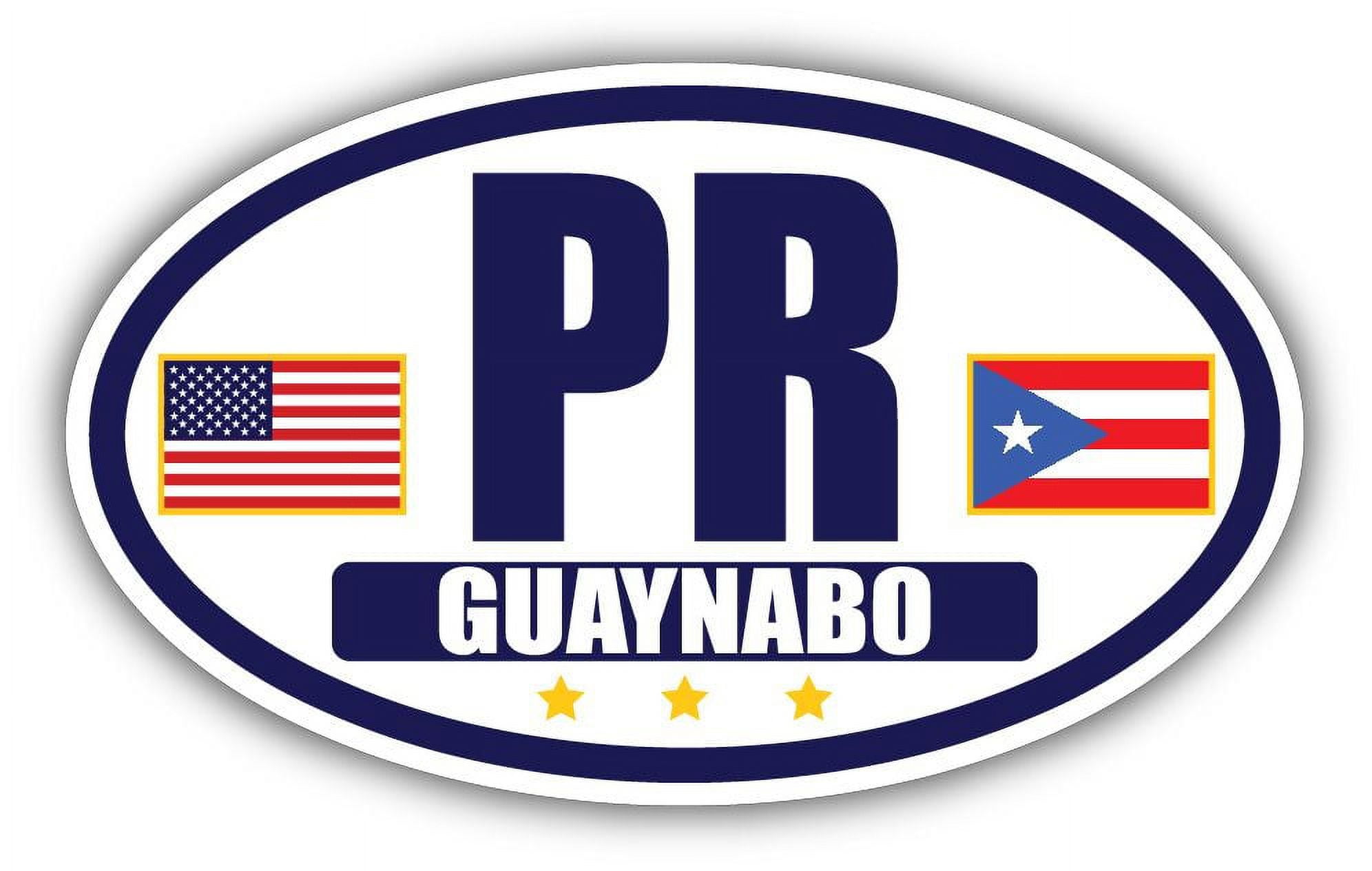 Flag of Puerto Rico / American Flag Oval 3M Vinyl Bumper Sticker Decal ...
