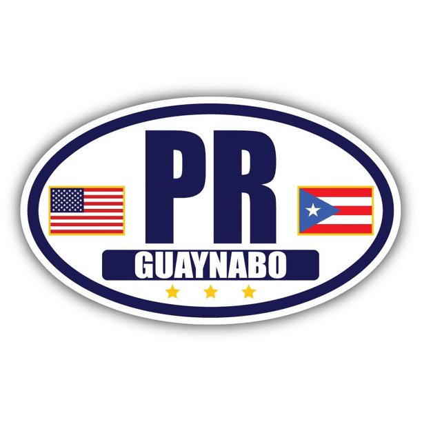 Flag of Puerto Rico / American Flag Oval 3M Vinyl Bumper Sticker Decal ...