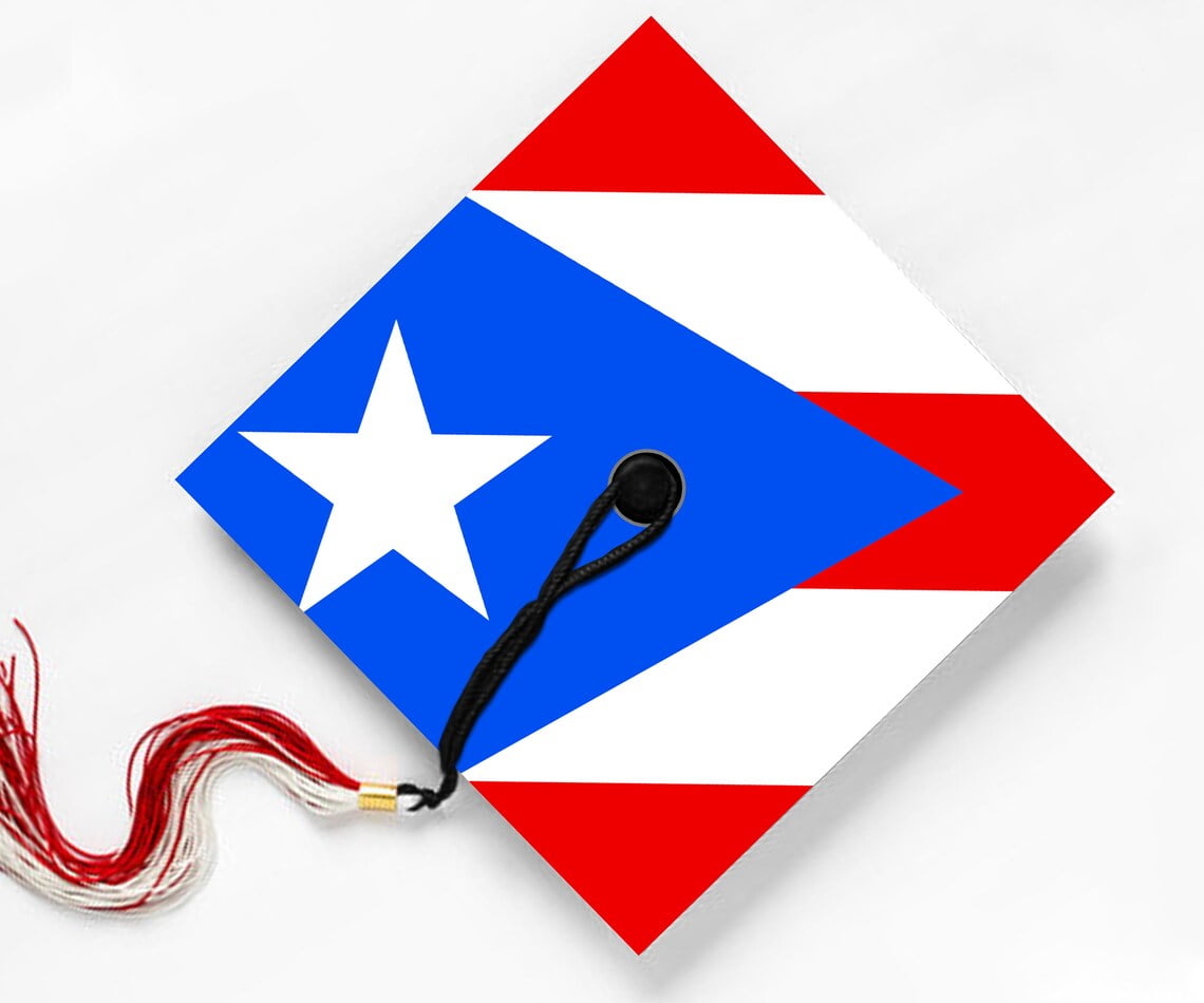 Flag of Puerto Rico, Raise Your Flag, Graduation Cap Topper Decoration ...