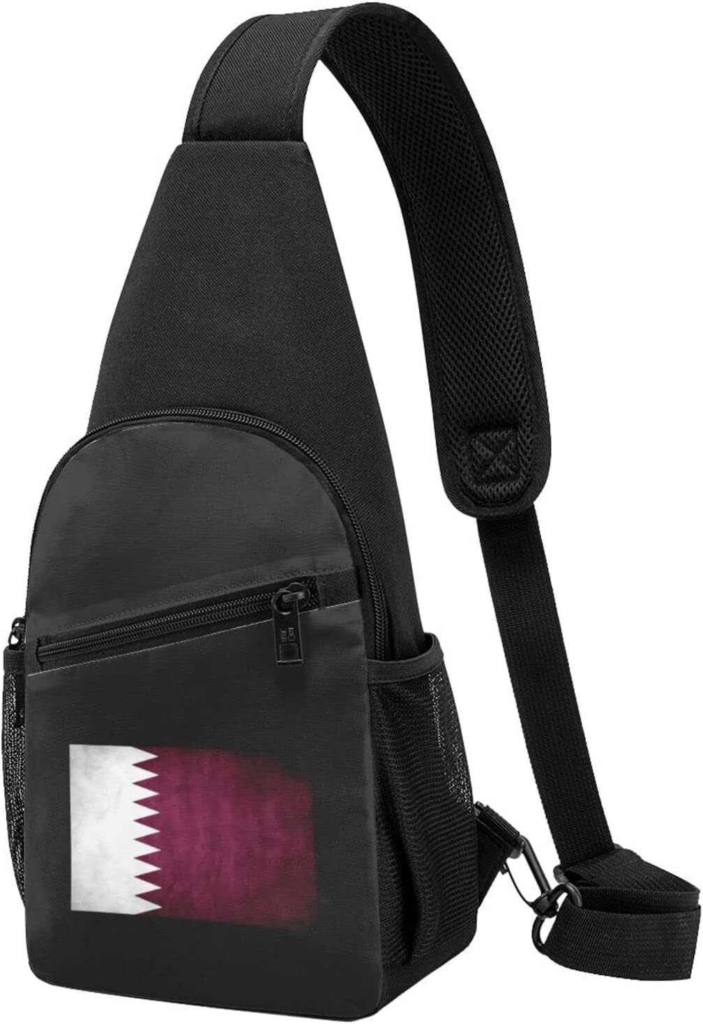 Flag of Qatar Chest Bag Shoulder Bags Crossbody Bag Black - Walmart.com