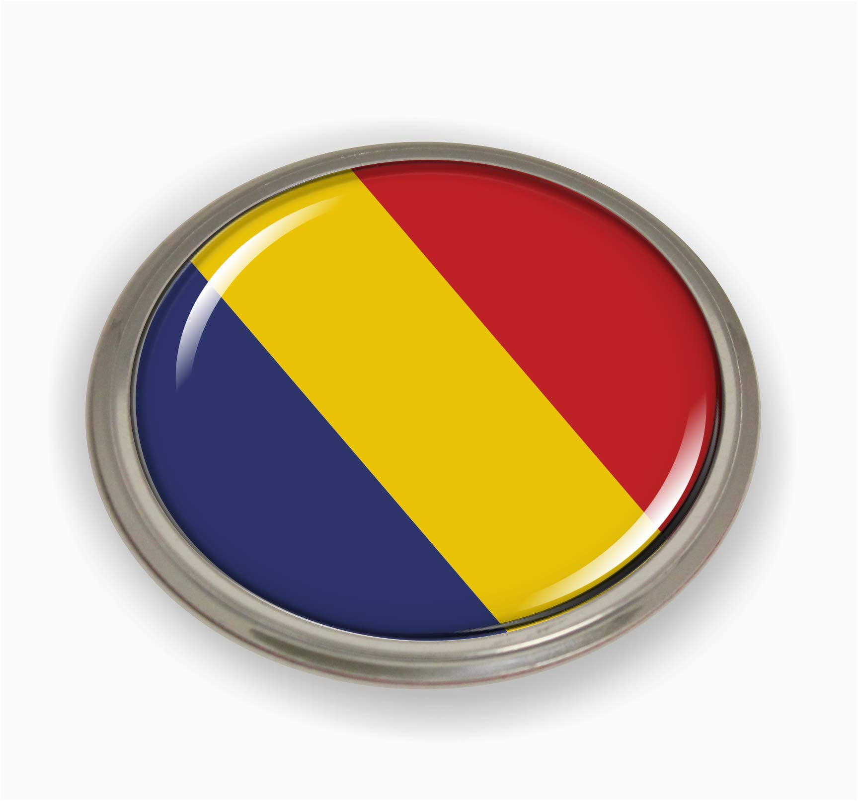 Flag of Romania | 3D Domed CAR Emblem Badge Sticker Semi-Flexible ...