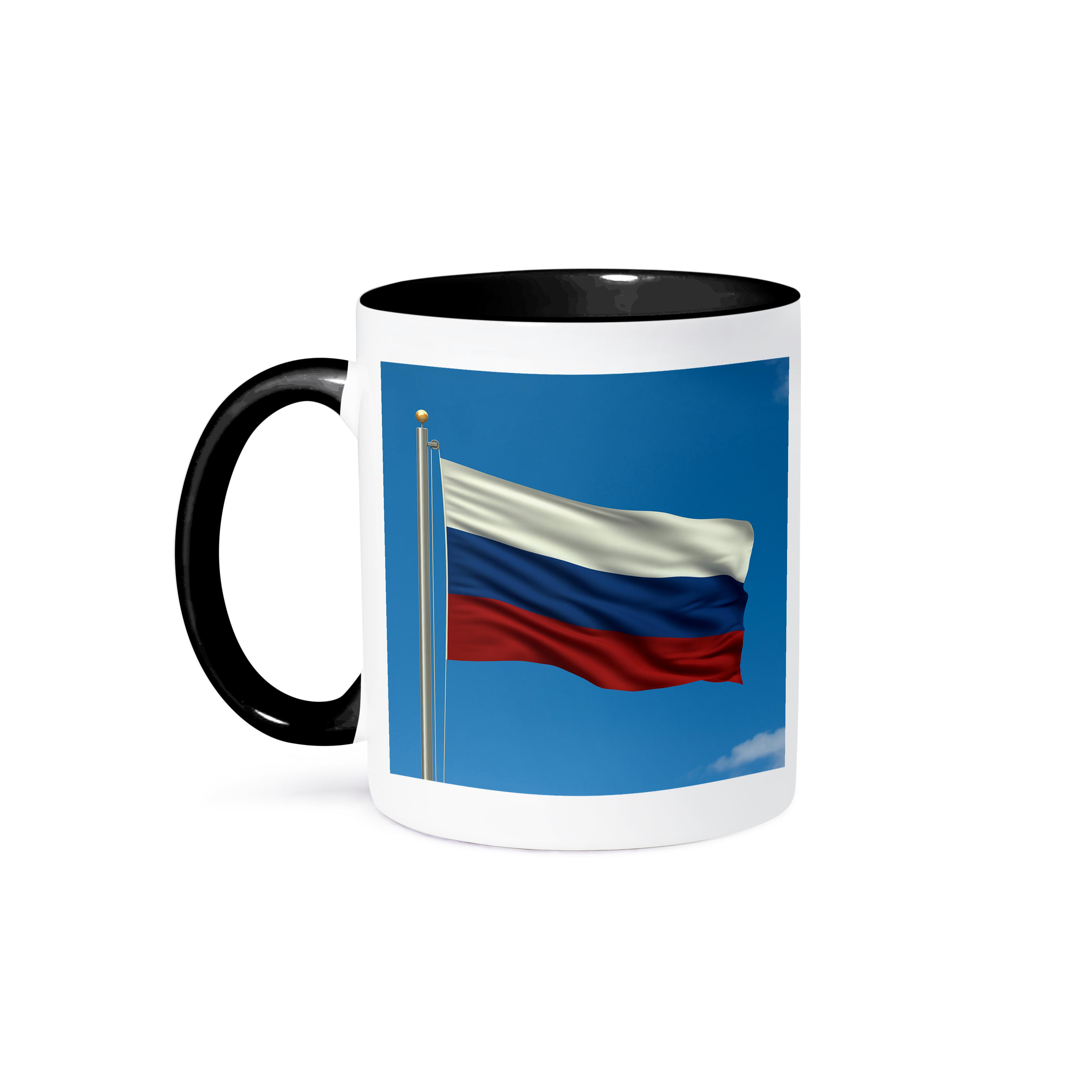 3dRose, Flag of Russia on a flag pole with blue sky Russian, 11oz Two ...