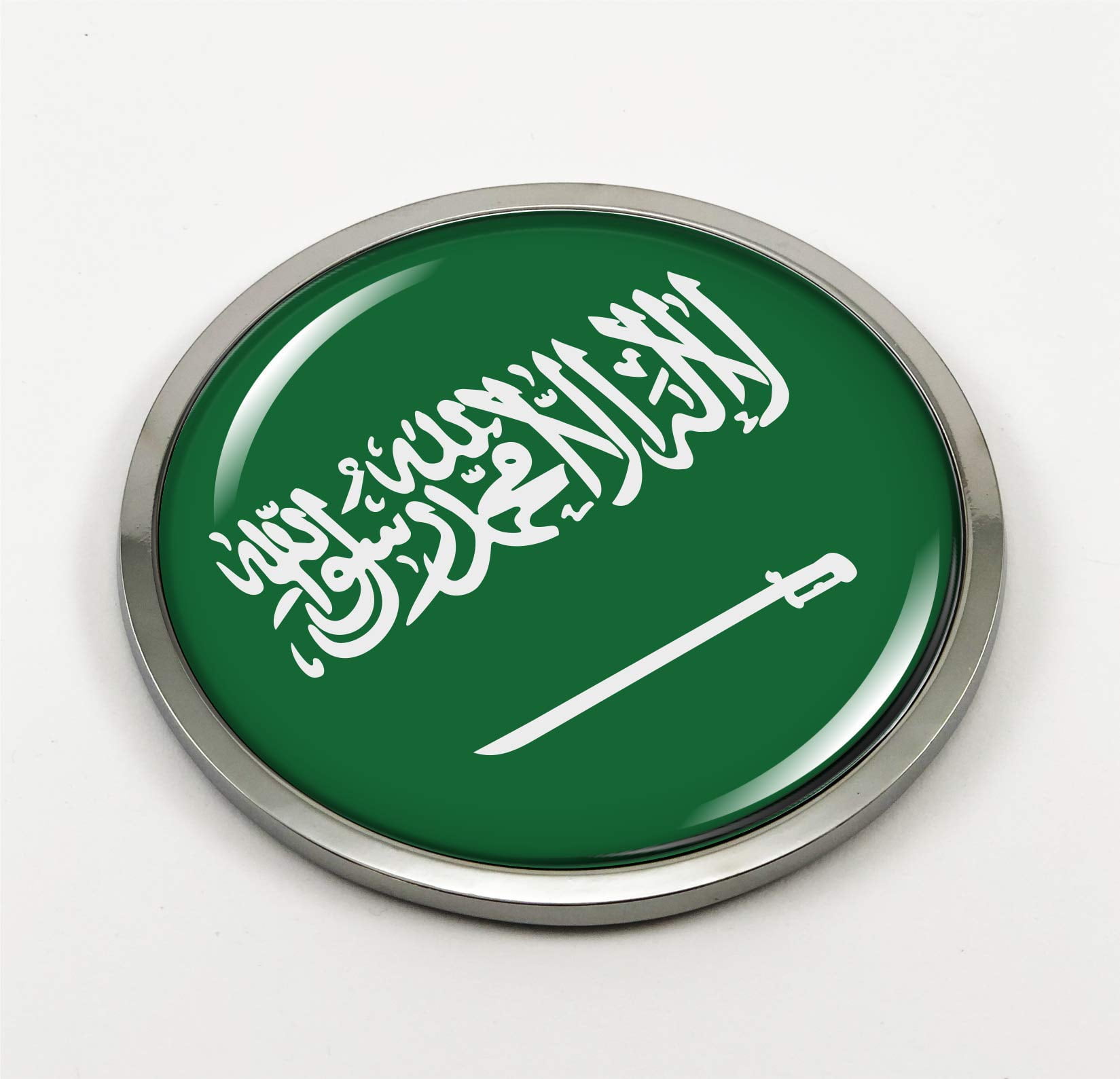 Flag of Saudi Arabia | 3D Domed CAR Emblem Badge Sticker Chrome Metal ...