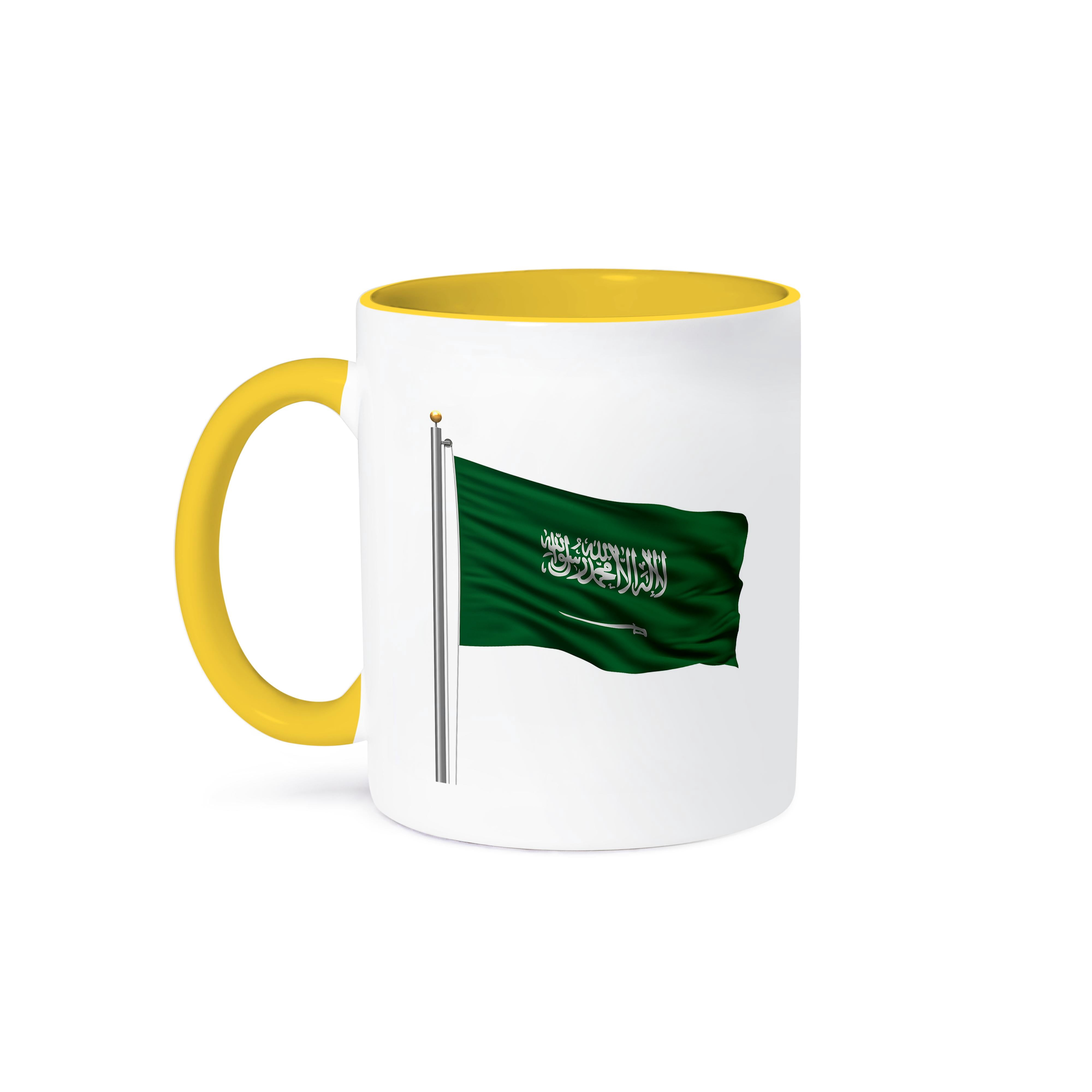 3dRose, Flag of Saudi Arabia on a flag pole over white Arabian, 15oz ...