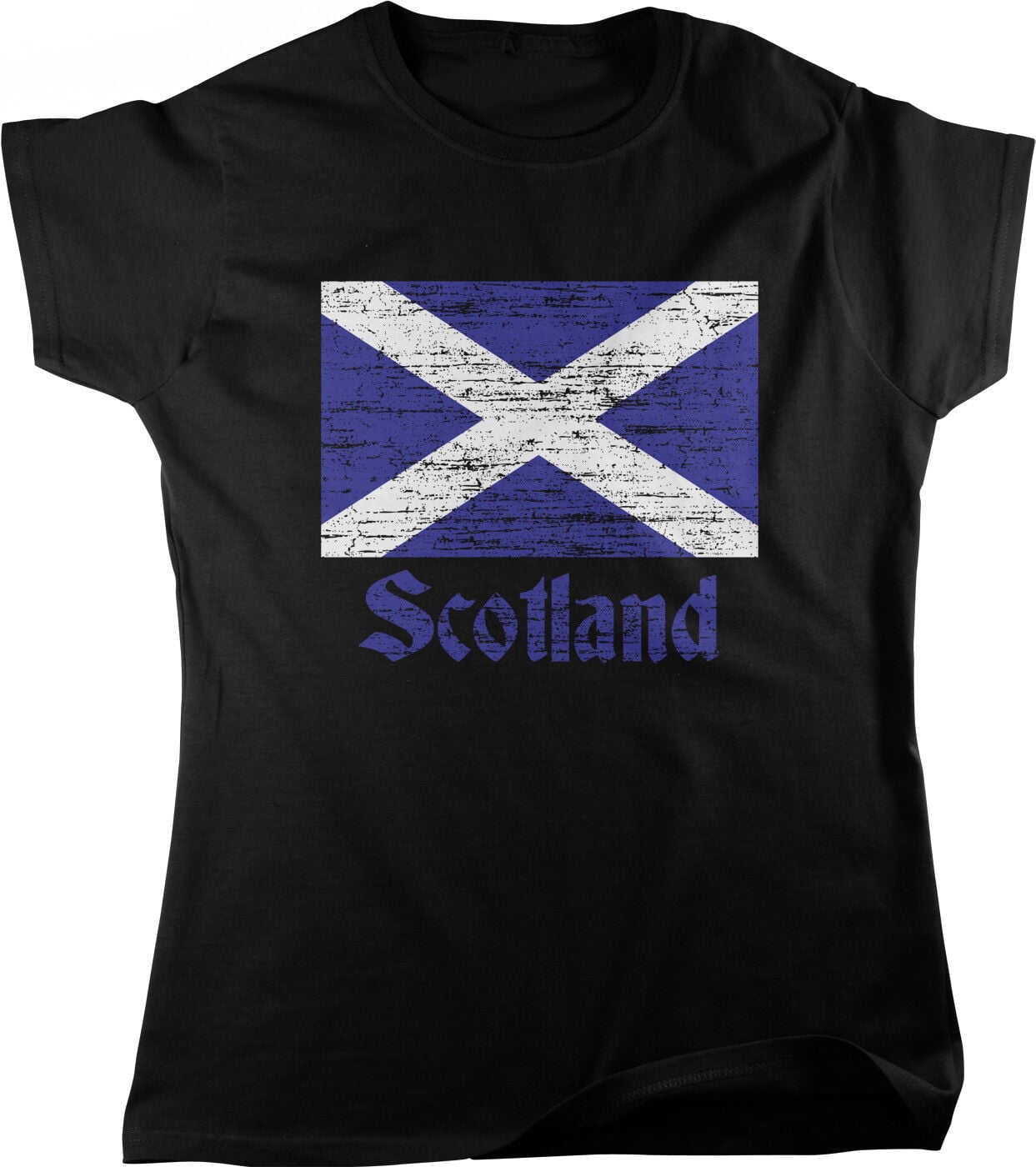 Flag of Scotland, Scottish Flag, Saltire, Womens T-shirt - Walmart.com