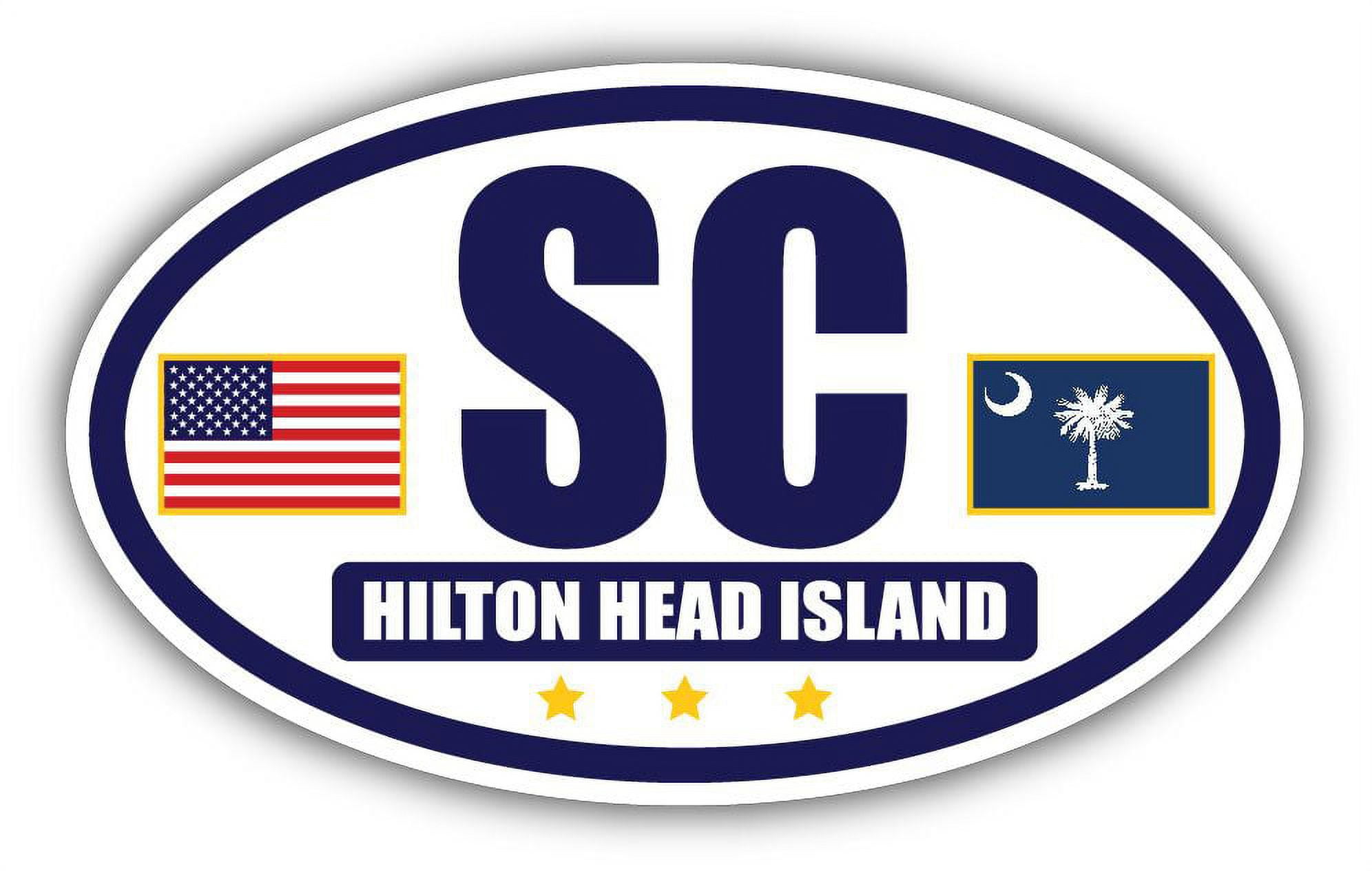 Flag of South Carolina / American Flag Oval 3M Vinyl Bumper Sticker ...