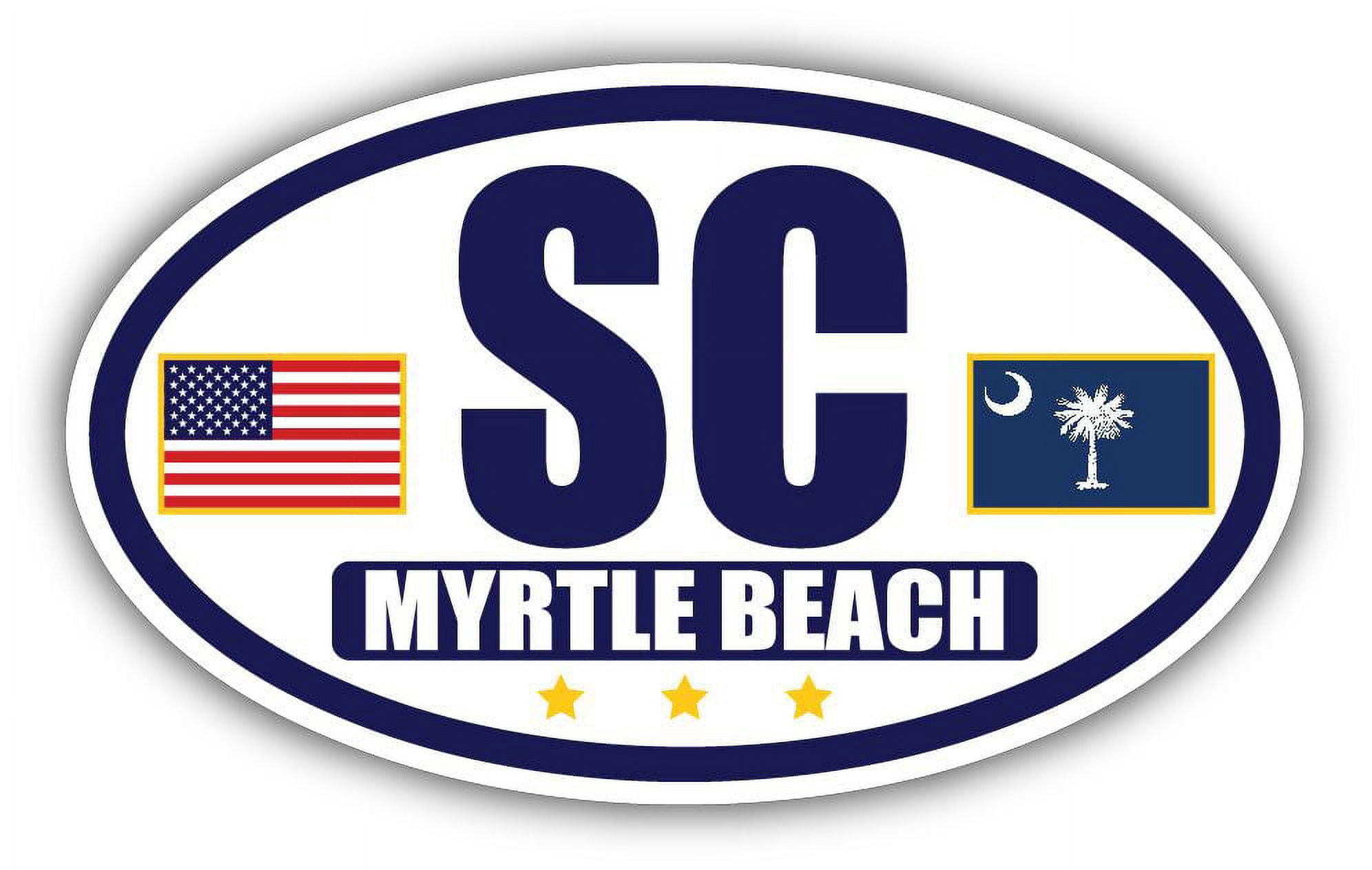 Flag of South Carolina / American Flag Oval 3M Vinyl Bumper Sticker ...