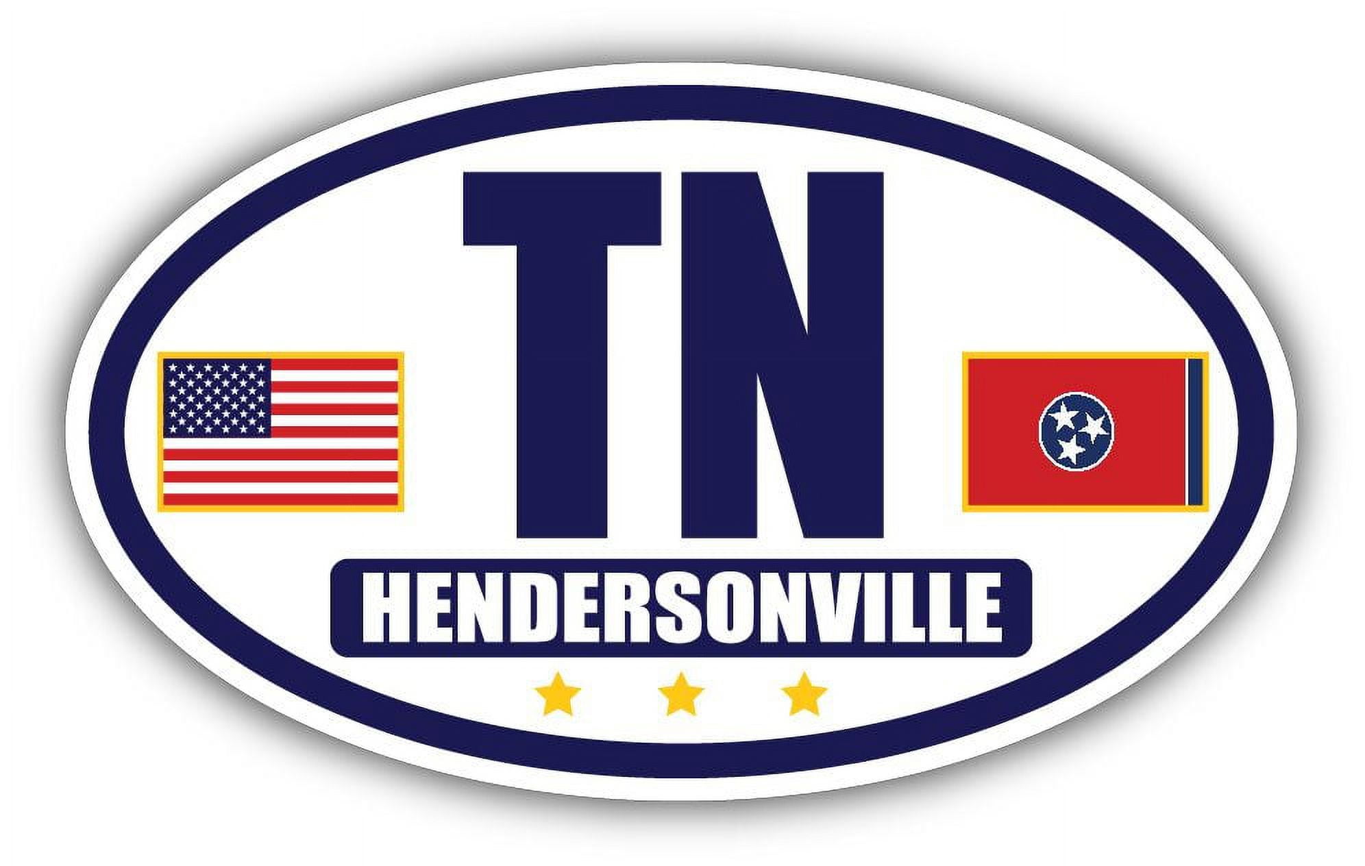 Flag of Tennessee / American Flag Oval 3M Vinyl Bumper Sticker Decal ...