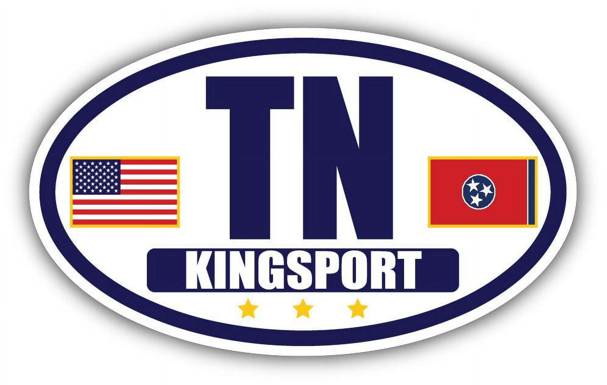 Flag of Tennessee / American Flag Oval 3M Vinyl Bumper Sticker Decal ...