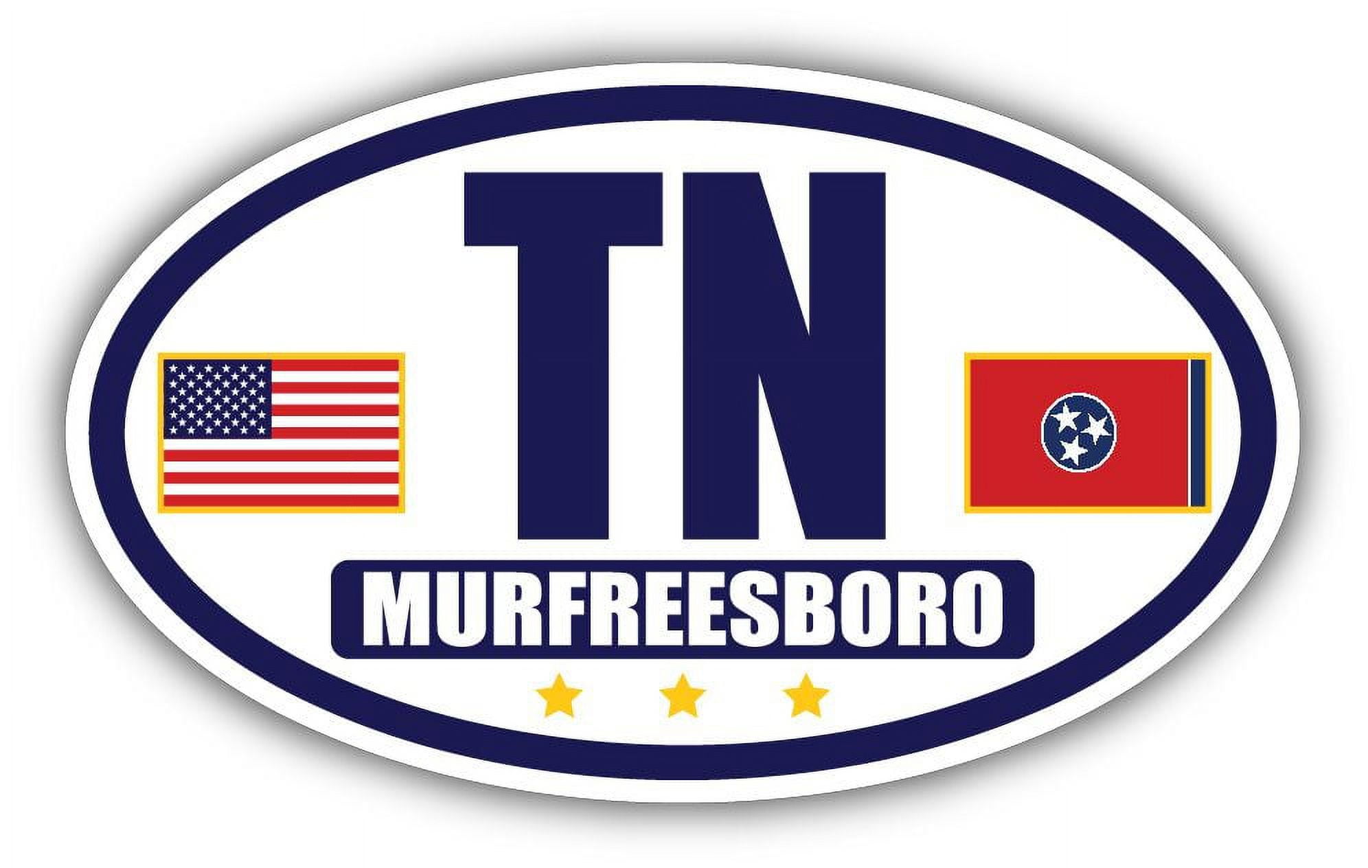 Flag of Tennessee / American Flag Oval 3M Vinyl Bumper Sticker Decal ...