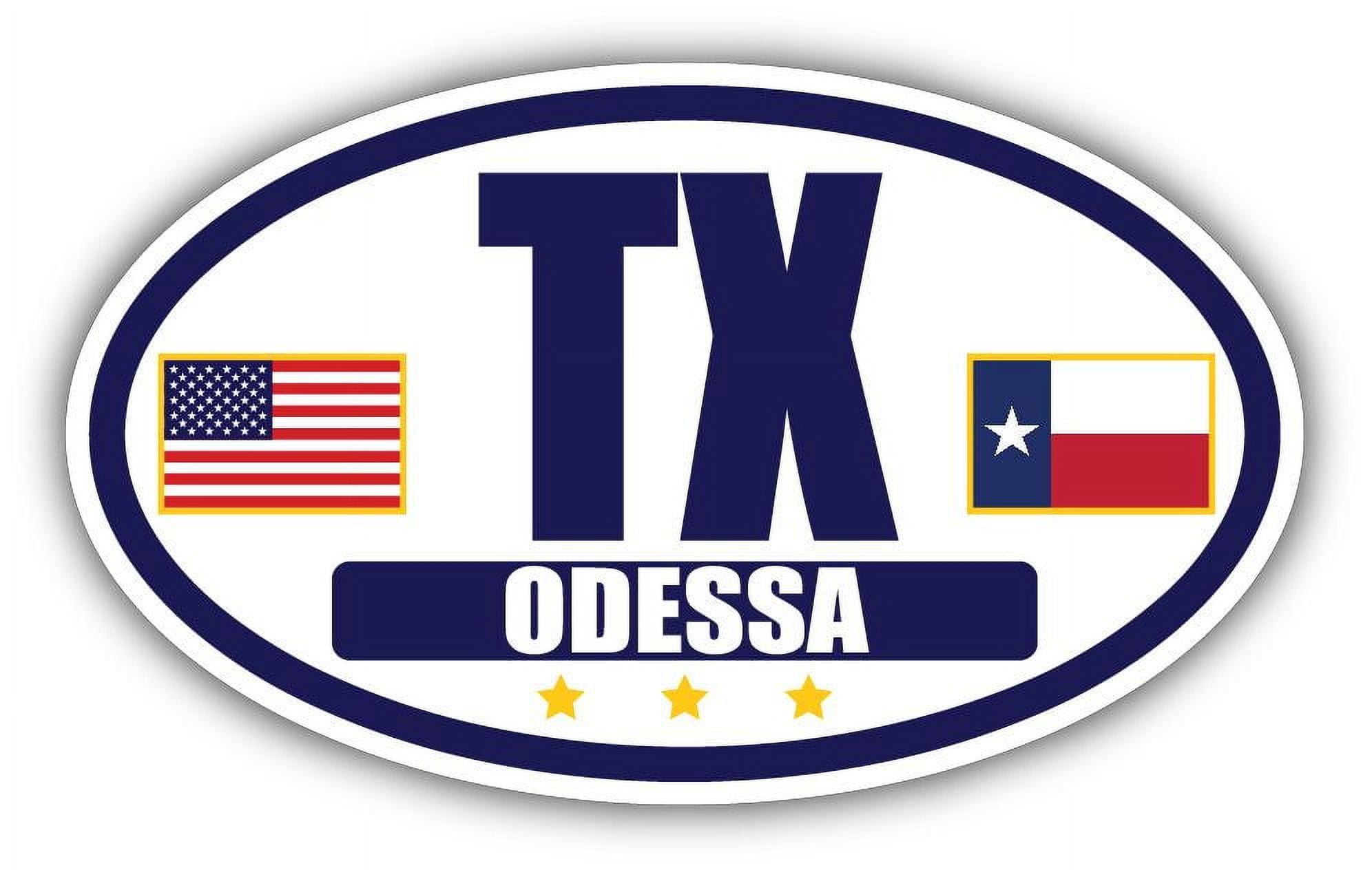 Flag of Texas / American Flag Oval 3M Vinyl Bumper Sticker Decal | Navy ...