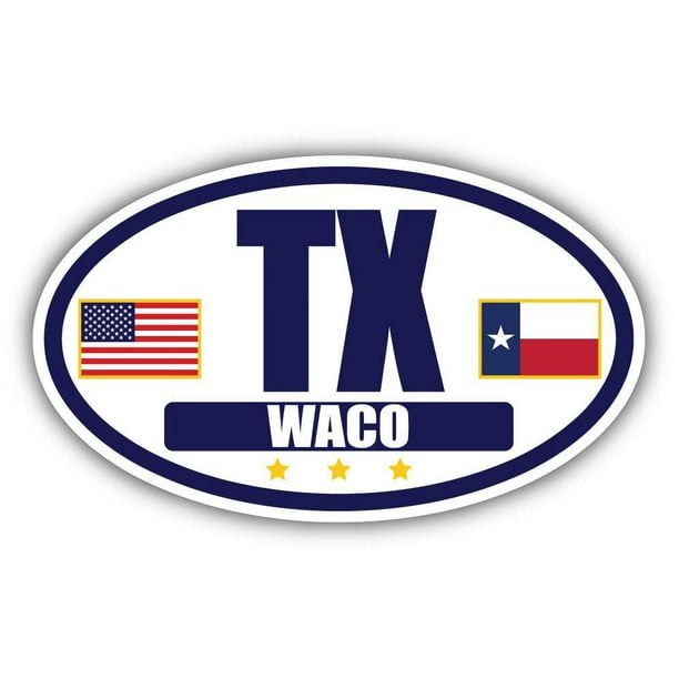 Flag of Texas / American Flag Oval 3M Vinyl Bumper Sticker Decal | Navy ...