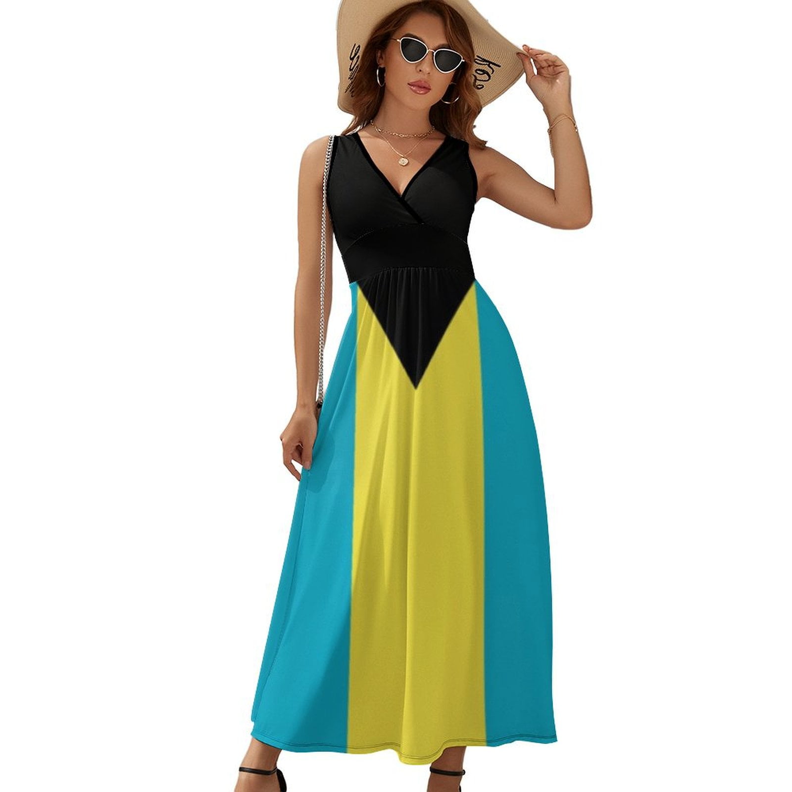 Flag of The Bahamas Sleeveless Dress Summer Women Clothes Dress for ...