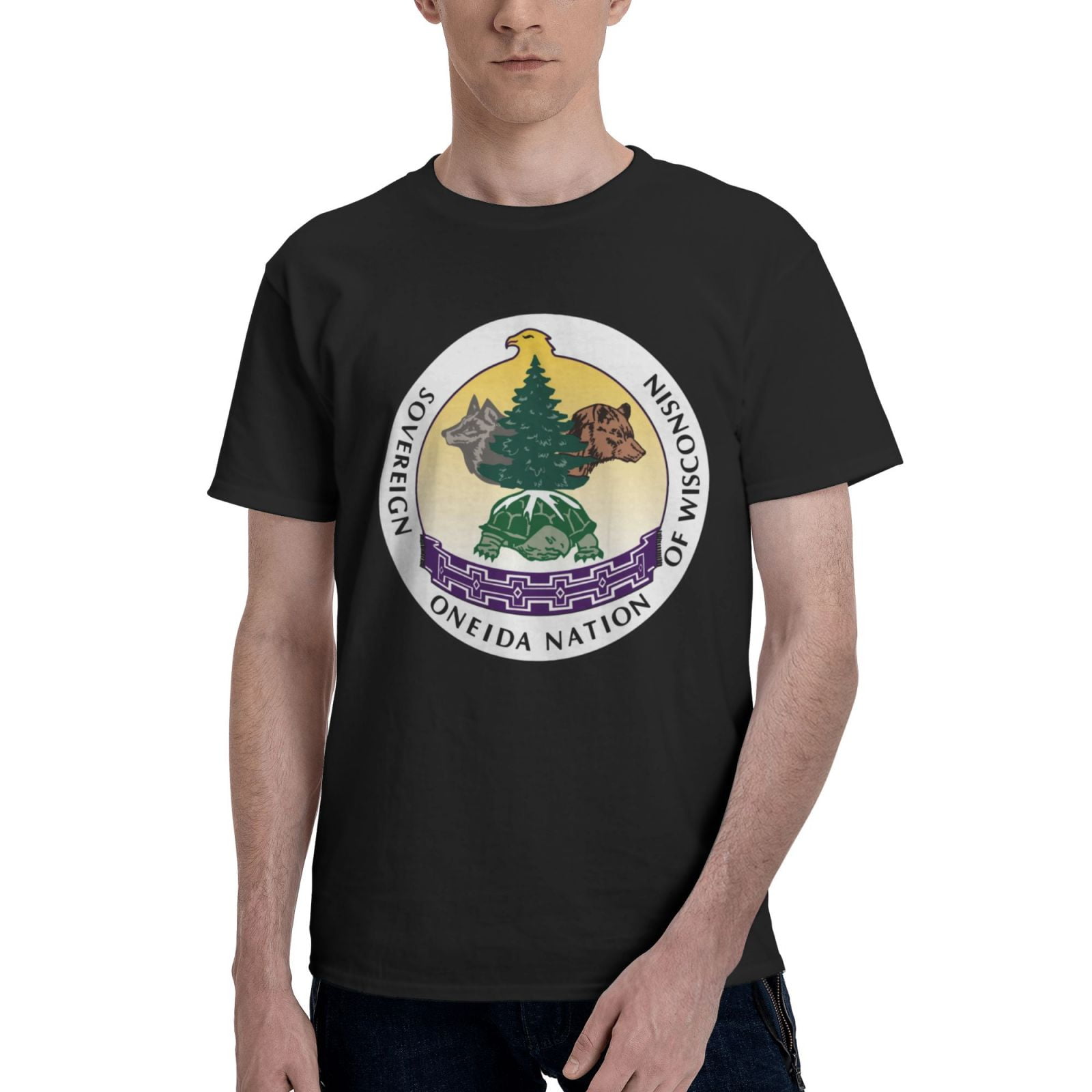 Flag of The Oneida Nation of Wisconsin Men's Short Sleeve Crew Neck T ...