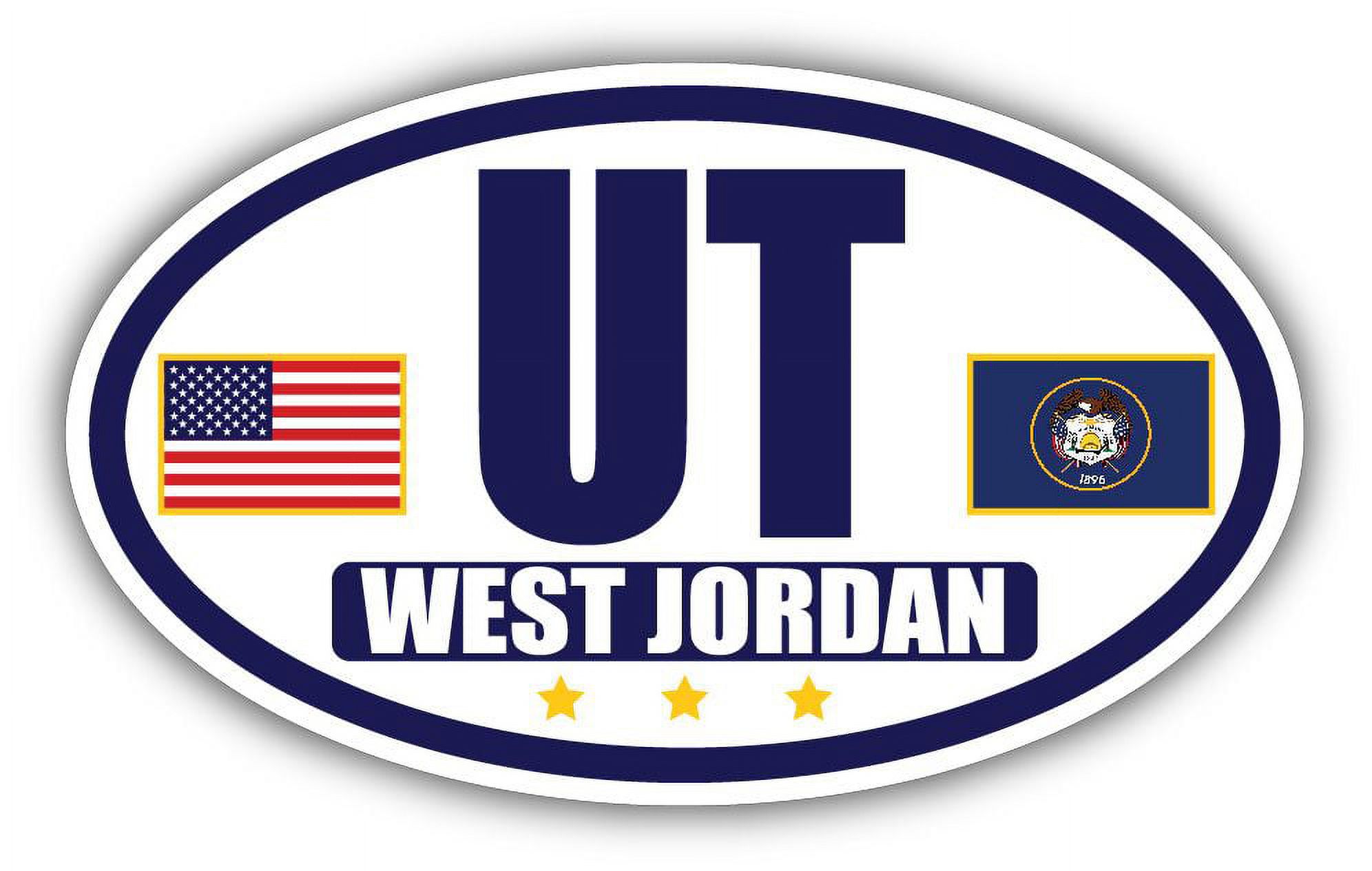 Flag of Utah / American Flag Oval 3M Vinyl Bumper Sticker Decal | Navy ...