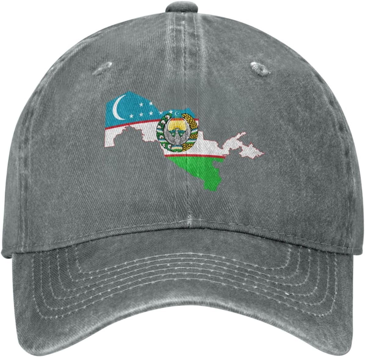 Flag of Uzbekistan Map Baseball Cap Classic Adjustable Plain Hat for ...