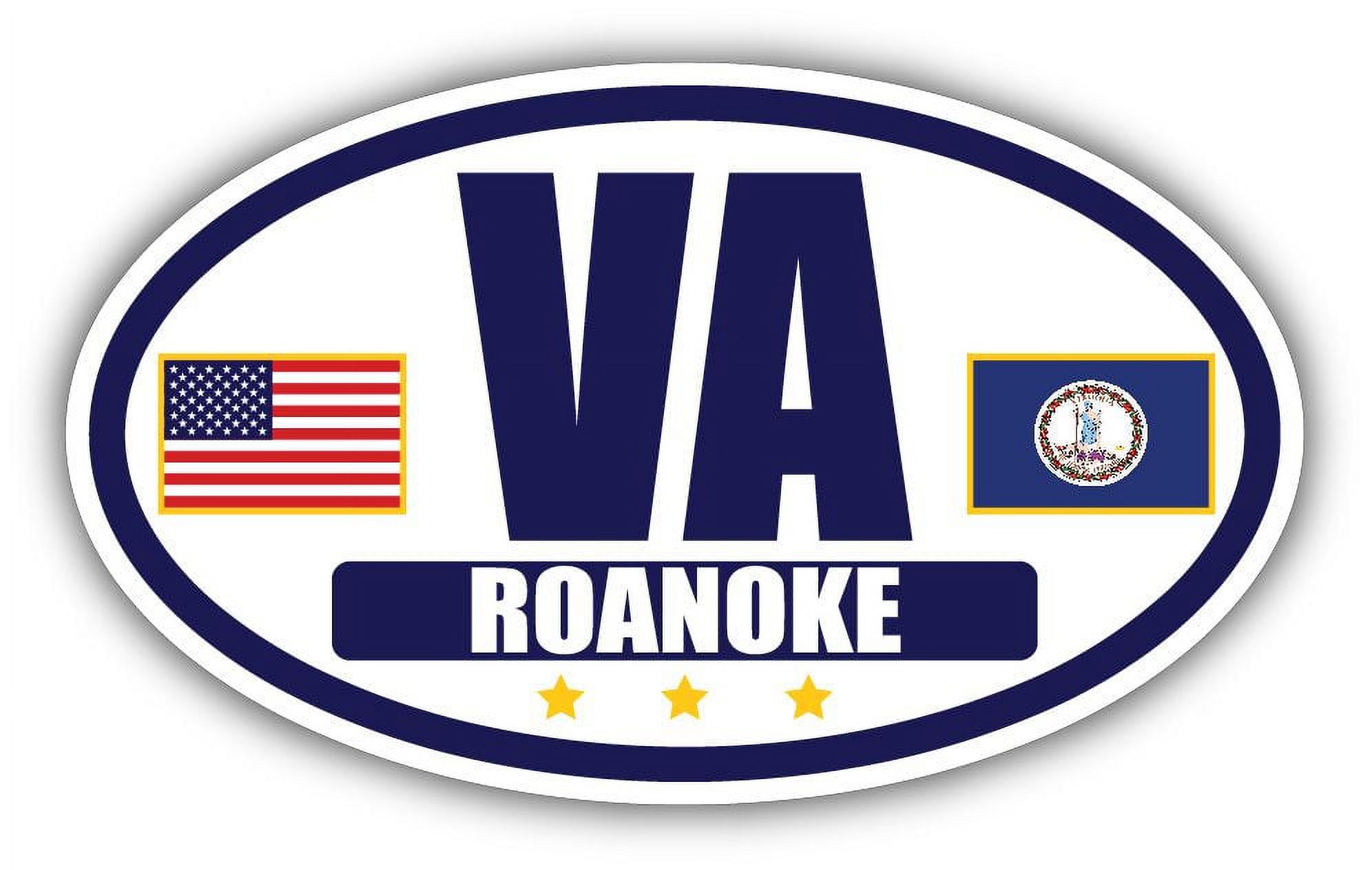 Flag of Virginia / American Flag Oval 3M Vinyl Bumper Sticker Decal ...