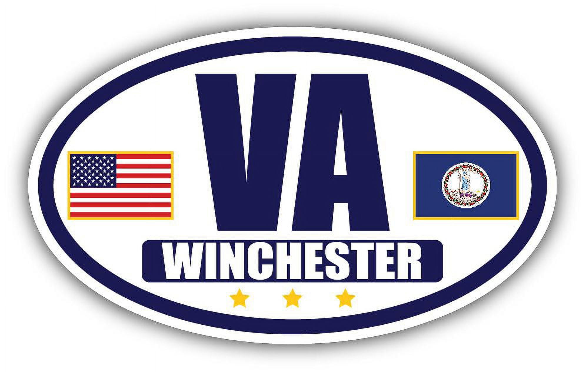 Flag of Virginia / American Flag Oval 3M Vinyl Bumper Sticker Decal ...