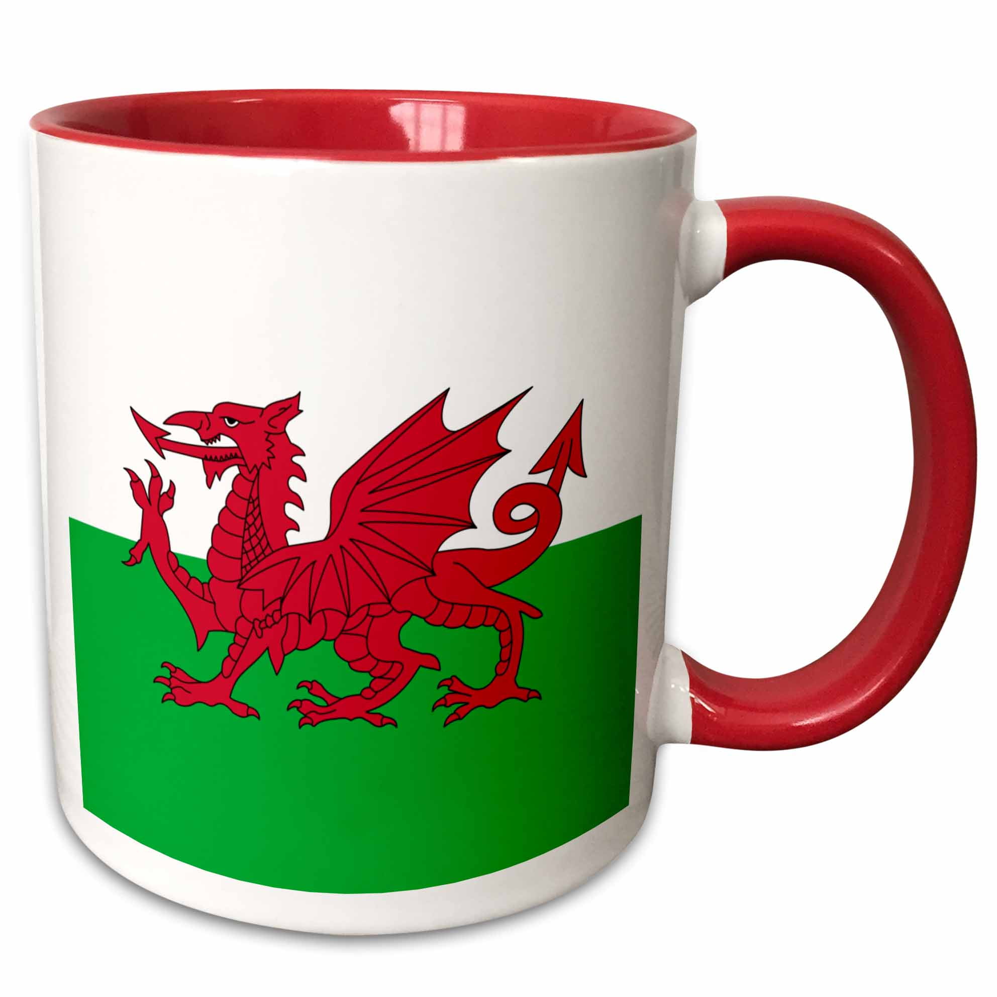 Flag of Wales - Welsh red dragon on white and green - Y Ddraig Goch UK ...