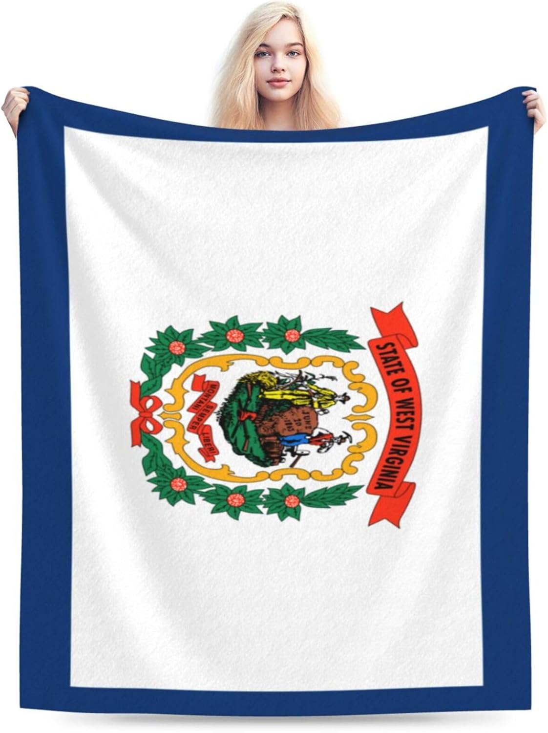 Flag of West Virginia Throw Blanket for Couch 50"x40" Cozy Soft Sofa ...