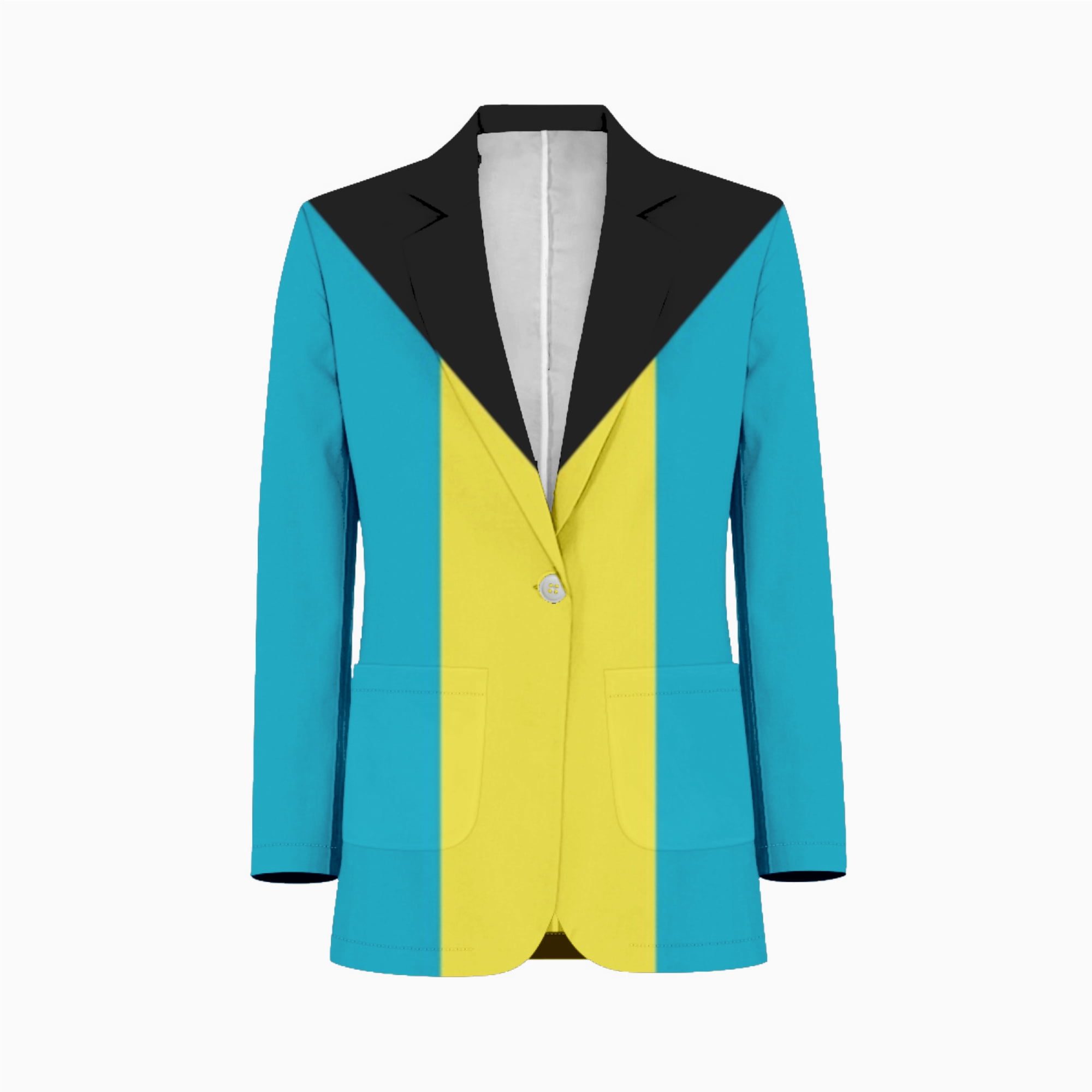 Flag of the Bahamas Customized Men's Suits full man Shawl Collar ...