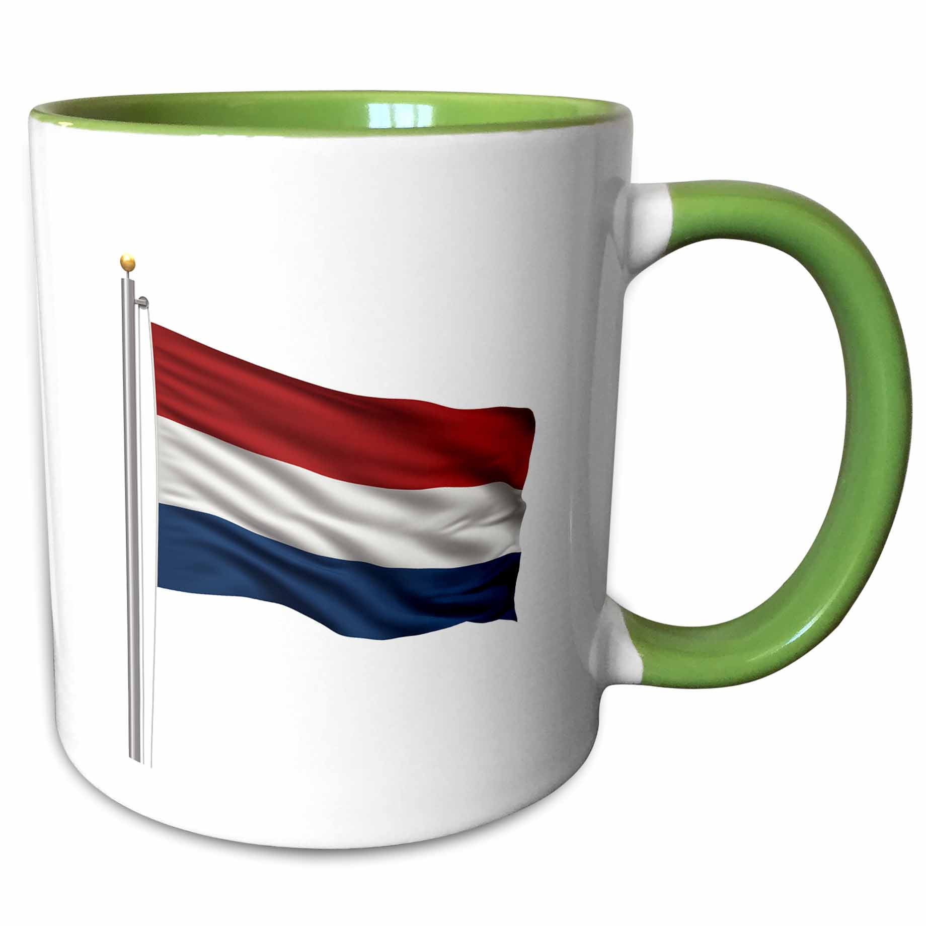 Flag of the Netherlands on a flag pole over white Dutch Holland 15oz ...