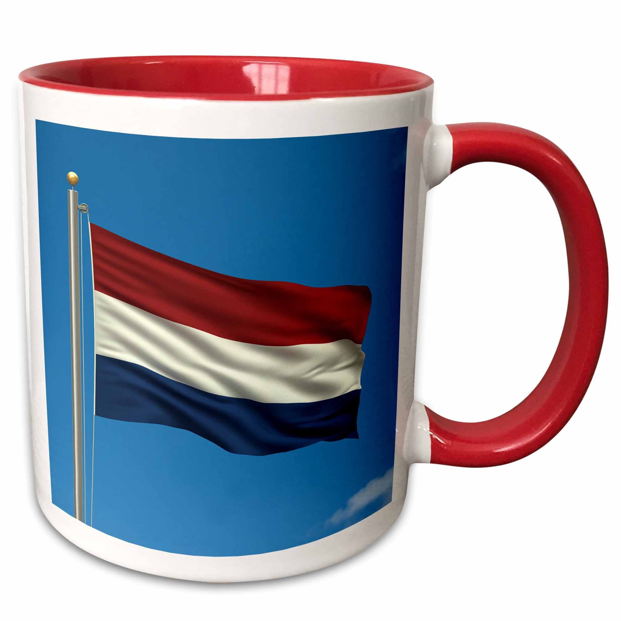 Flag of the Netherlands on a flag pole with blue sky Dutch Holland 11oz ...