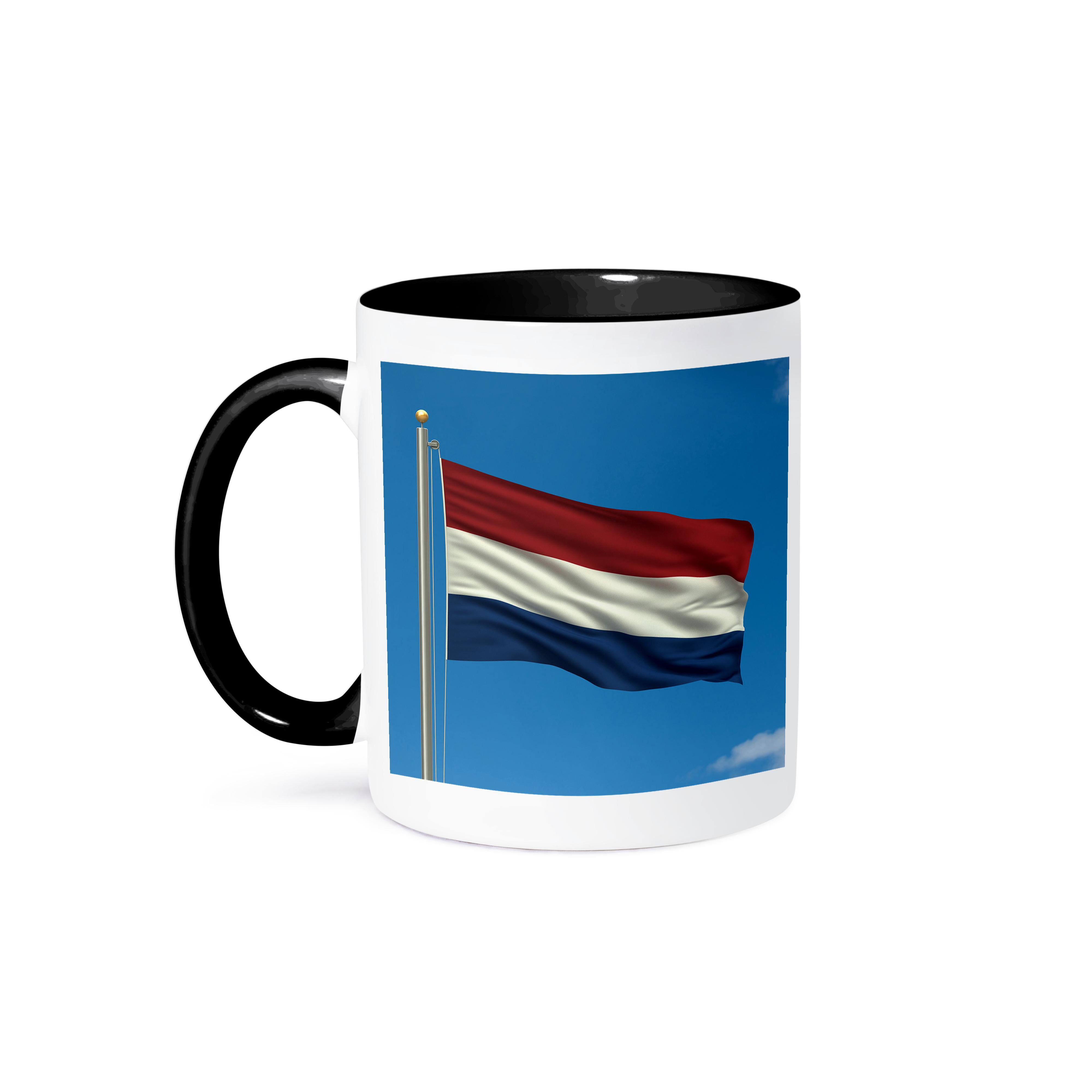 3dRose, Flag of the Netherlands on a flag pole with blue sky Dutch ...