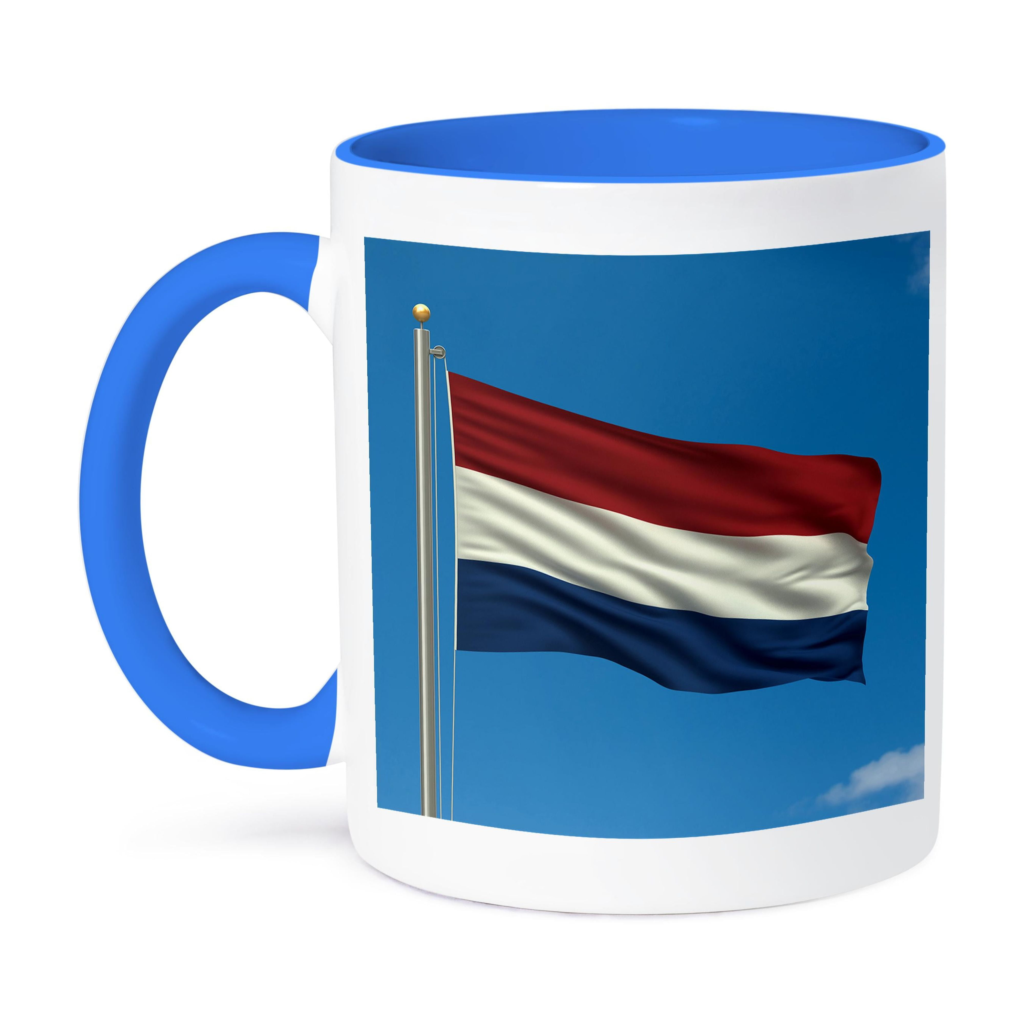 3dRose, Flag of the Netherlands on a flag pole with blue sky Dutch ...