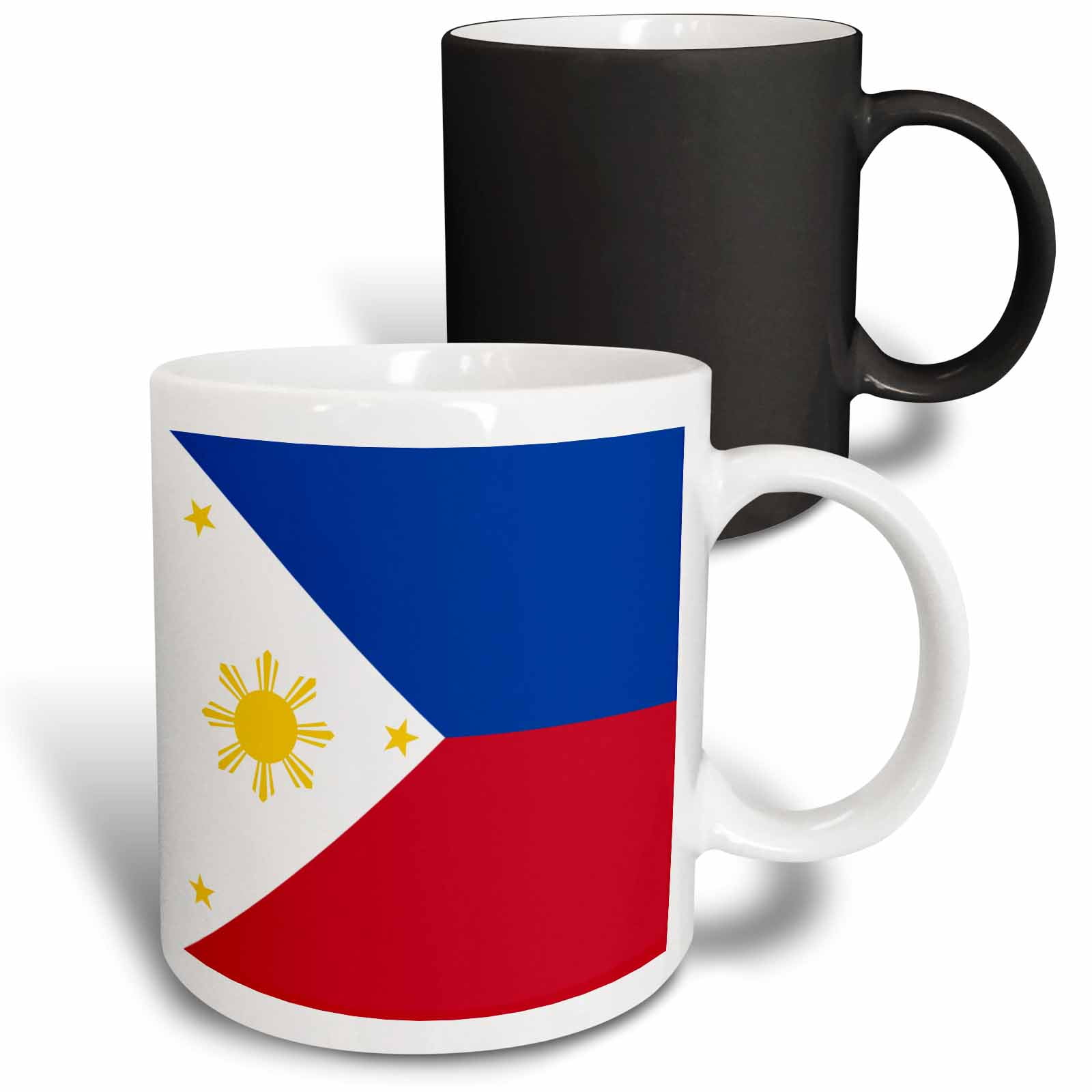 Flag of the Philippines Filipino blue red white with golden yellow sun ...