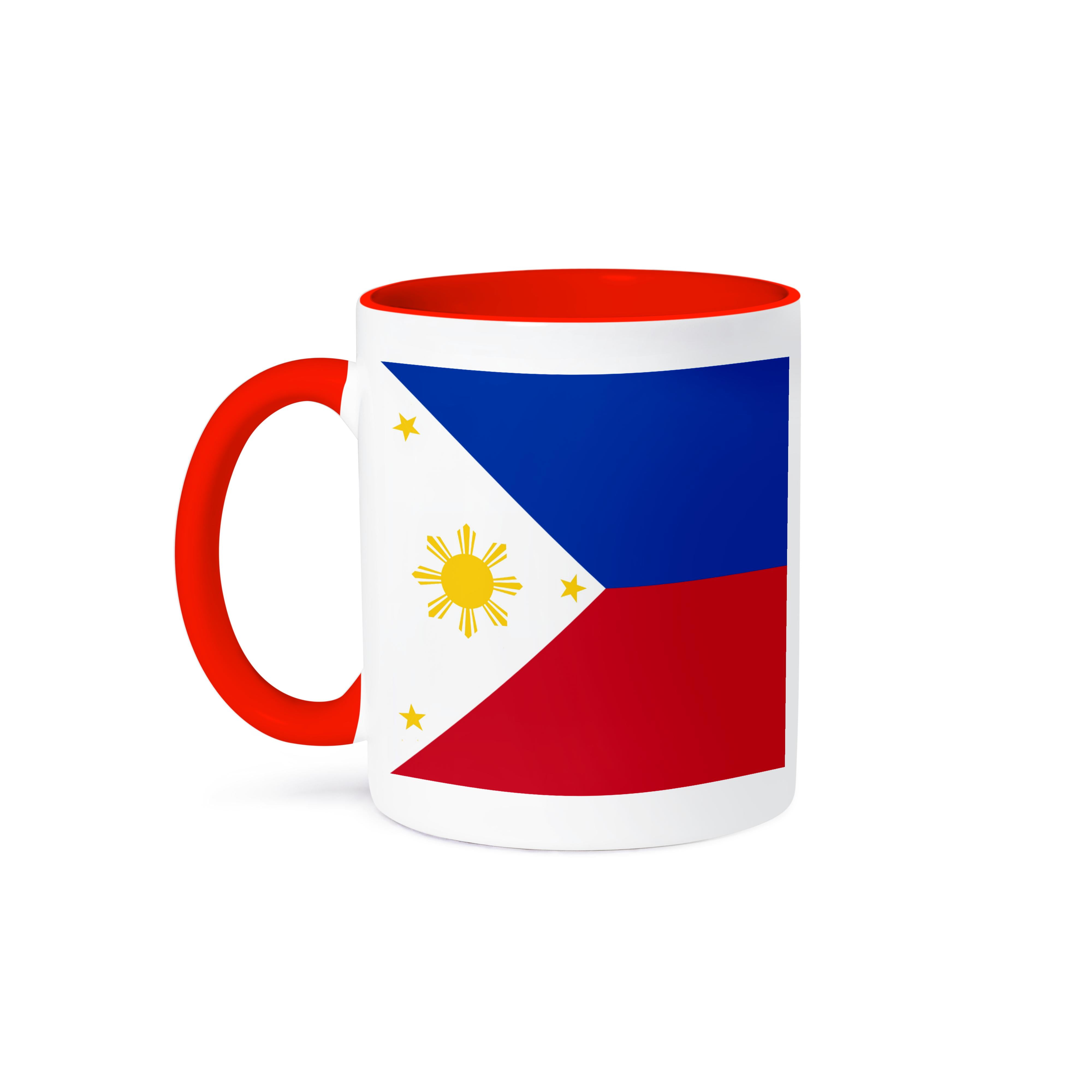 3dRose, Flag of the Philippines Filipino blue red white with golden yellow sun and stars ...
