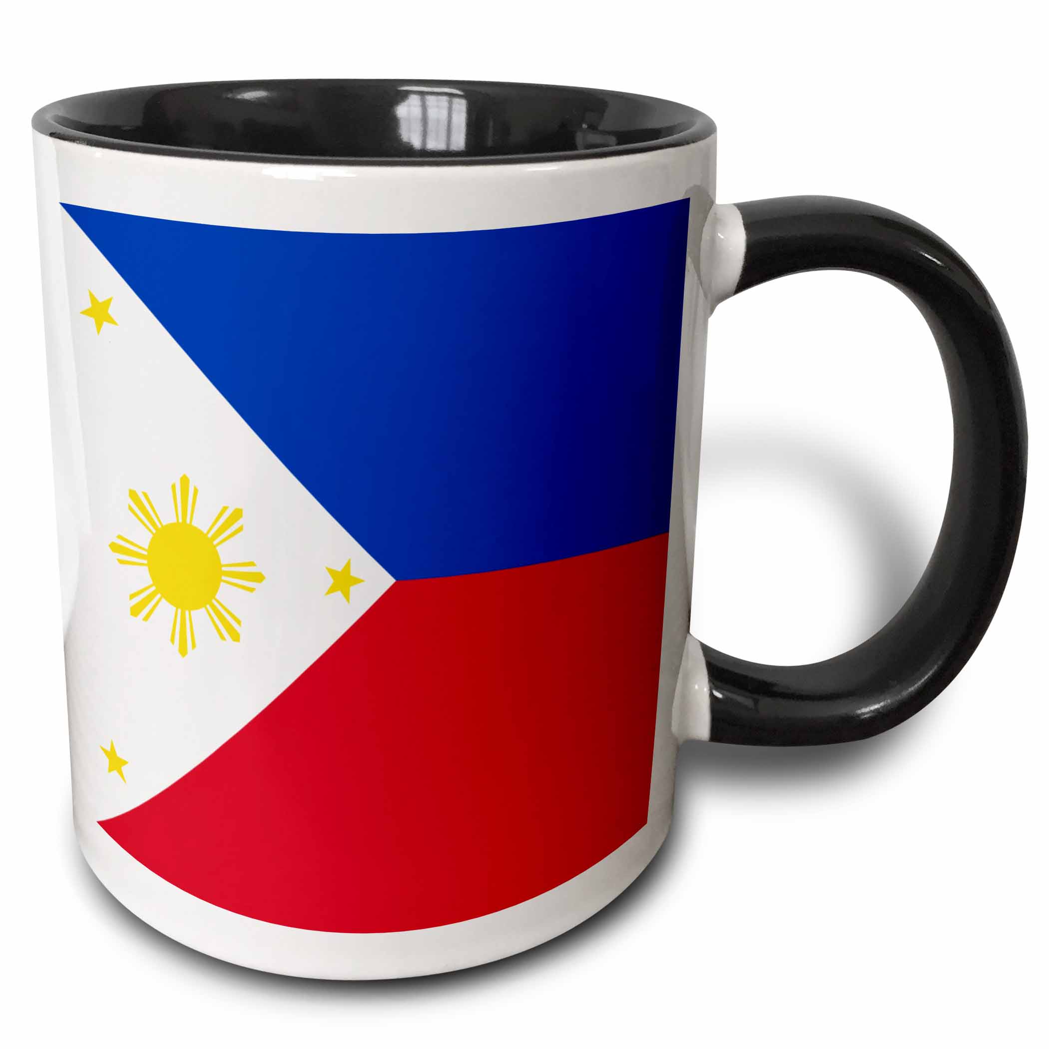 Flag of the Philippines Filipino blue red white with golden yellow sun ...