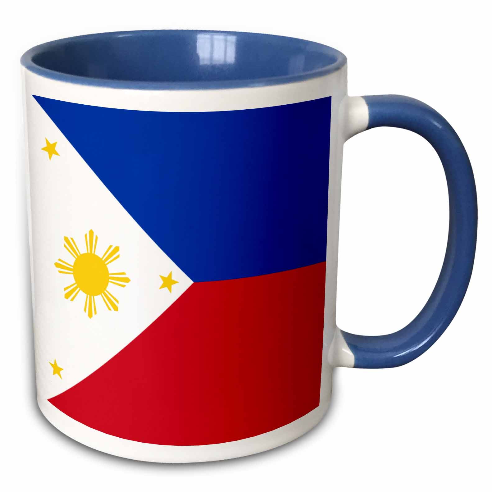 Flag of the Philippines Filipino blue red white with golden yellow sun ...