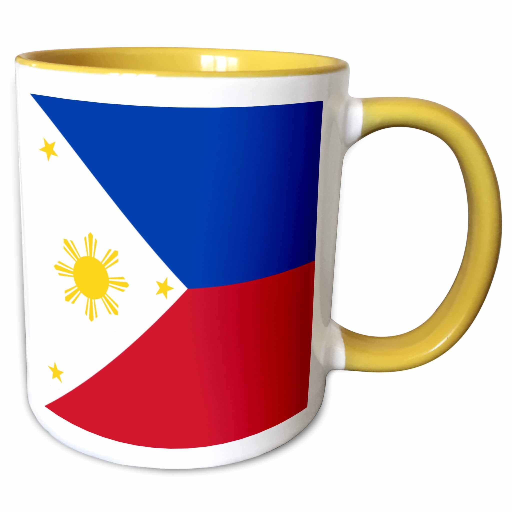 Flag of the Philippines Filipino blue red white with golden yellow sun ...