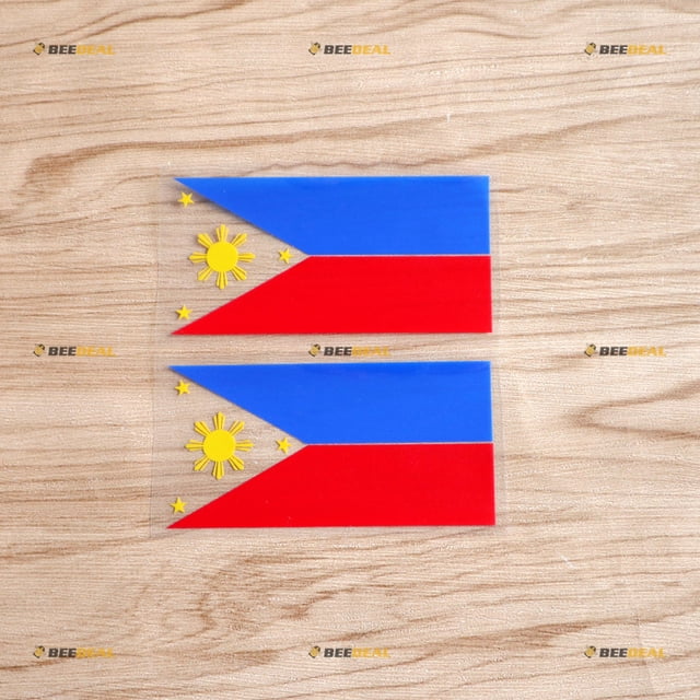 Flag of the Philippines Pilipinas Sticker Decal Vinyl - 2 Pack Tricolor ...