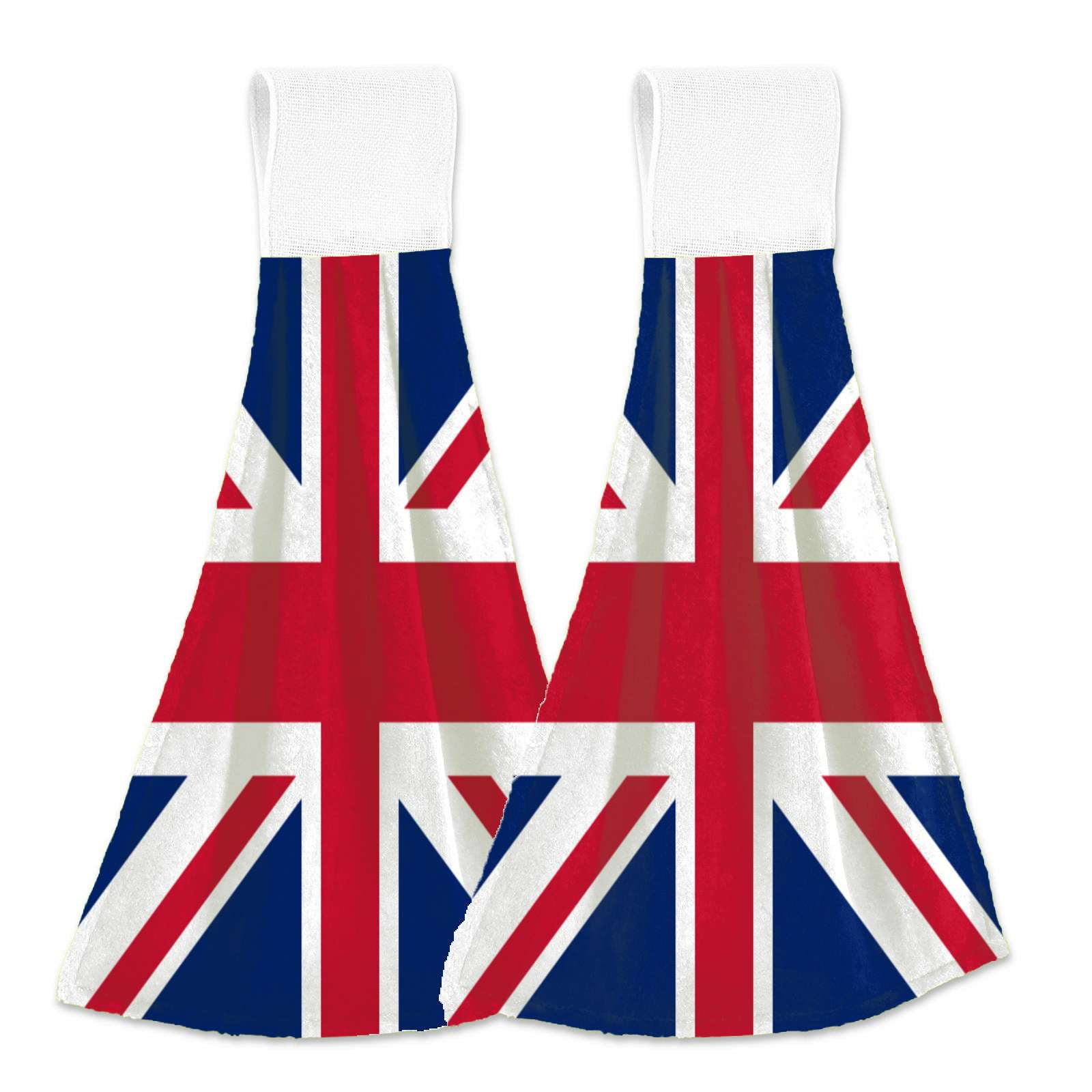 Flag of the United Kingdom Hanging Kitchen Hand Towels Sets with Loop Hand Towels Kitchen Tie ...