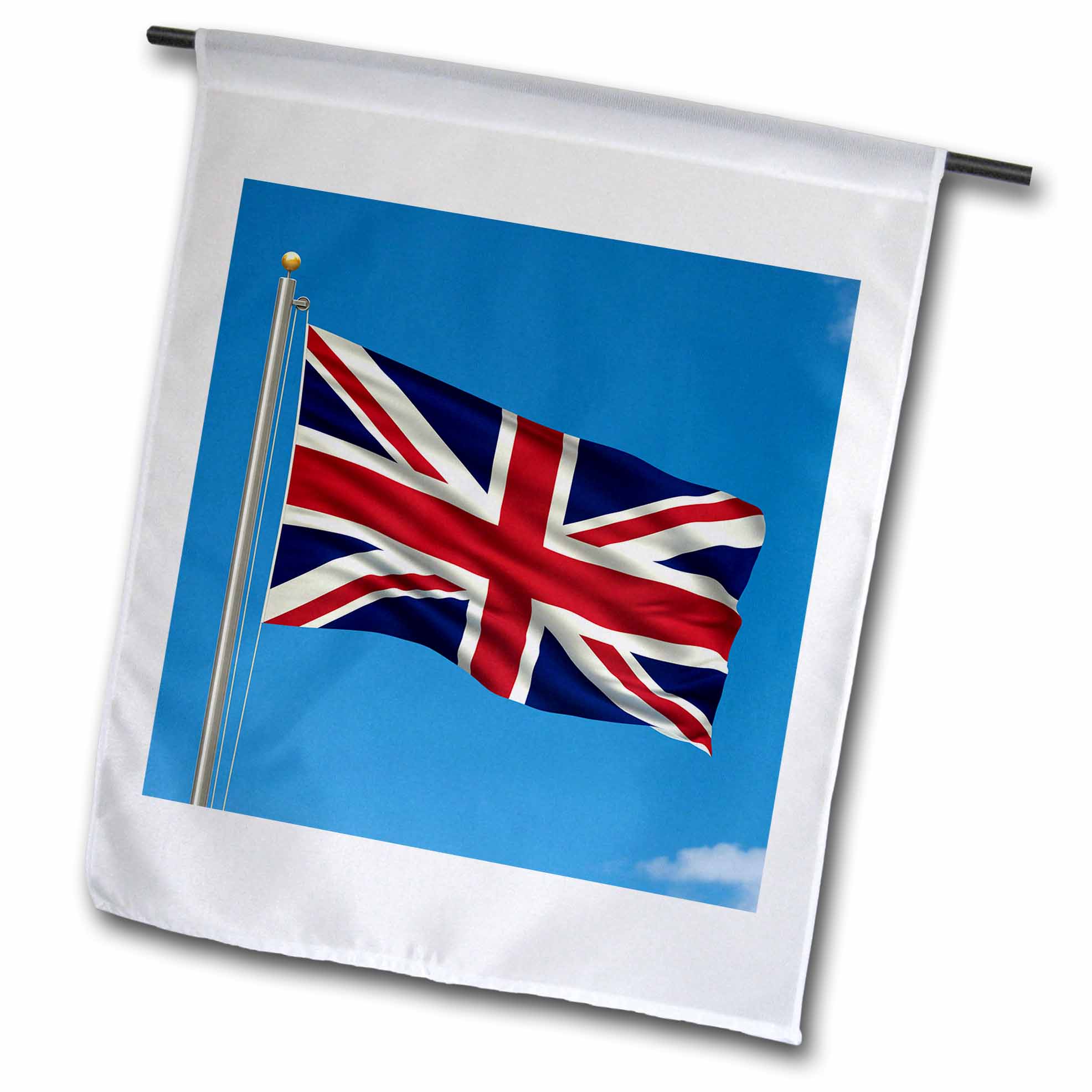 Flag of the United Kingdom on a flag pole with blue sky UK Great ...