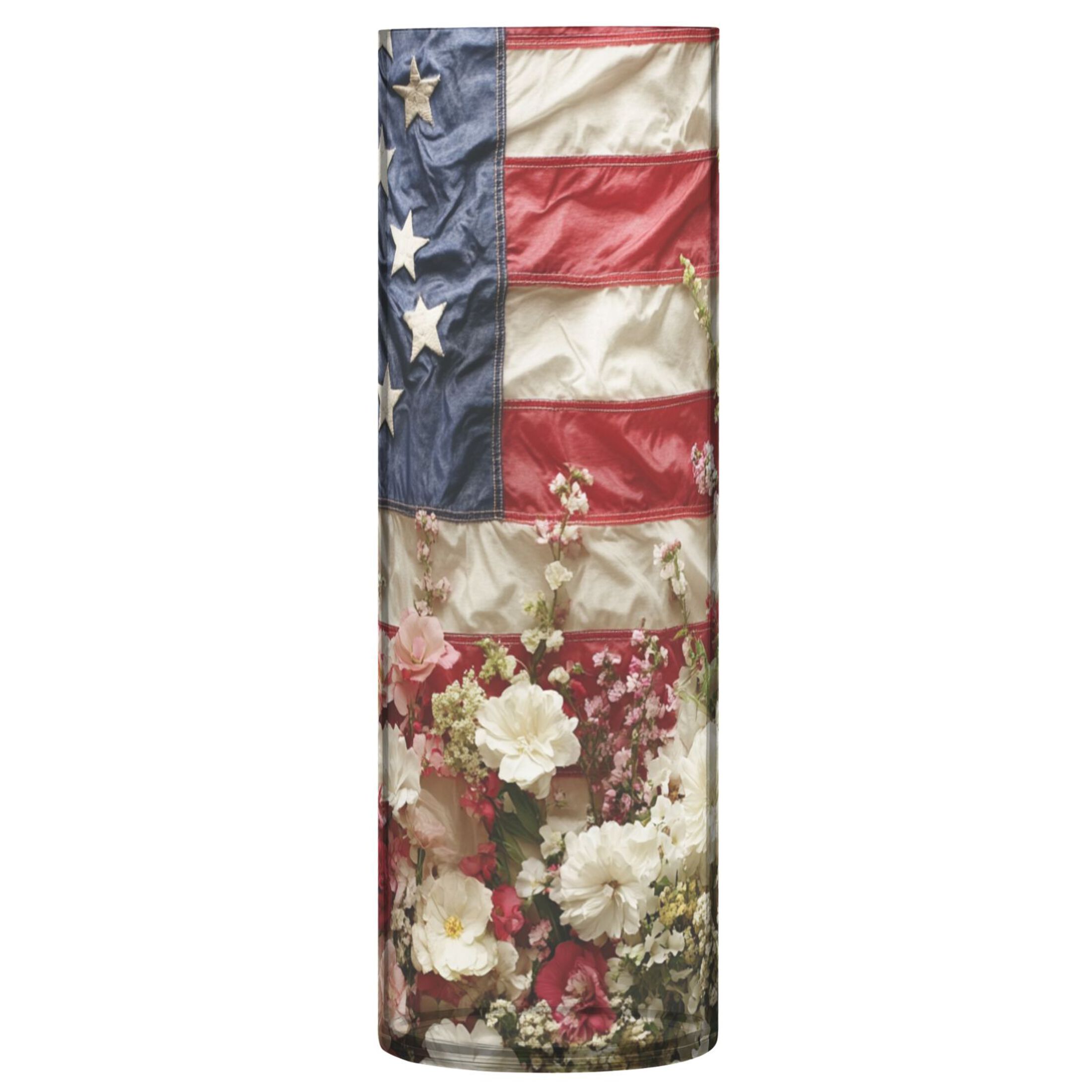 Flag with Fresh Flowers Plastic Cylinder Vase Translucent Flower Vase ...
