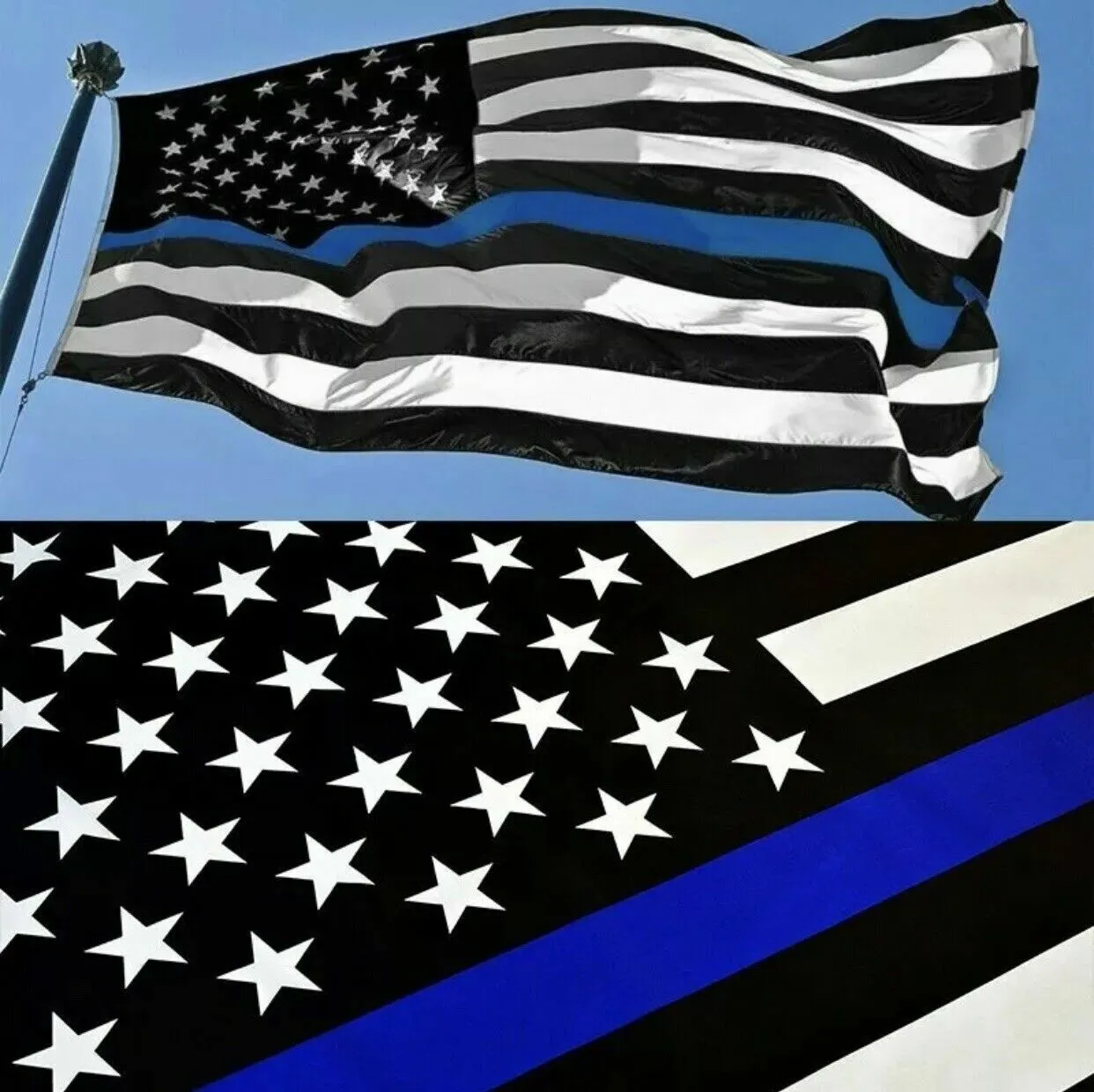 FlagImp Blue Lives Matter 3 x 5ft USA Thin Blue Line Police Law ...