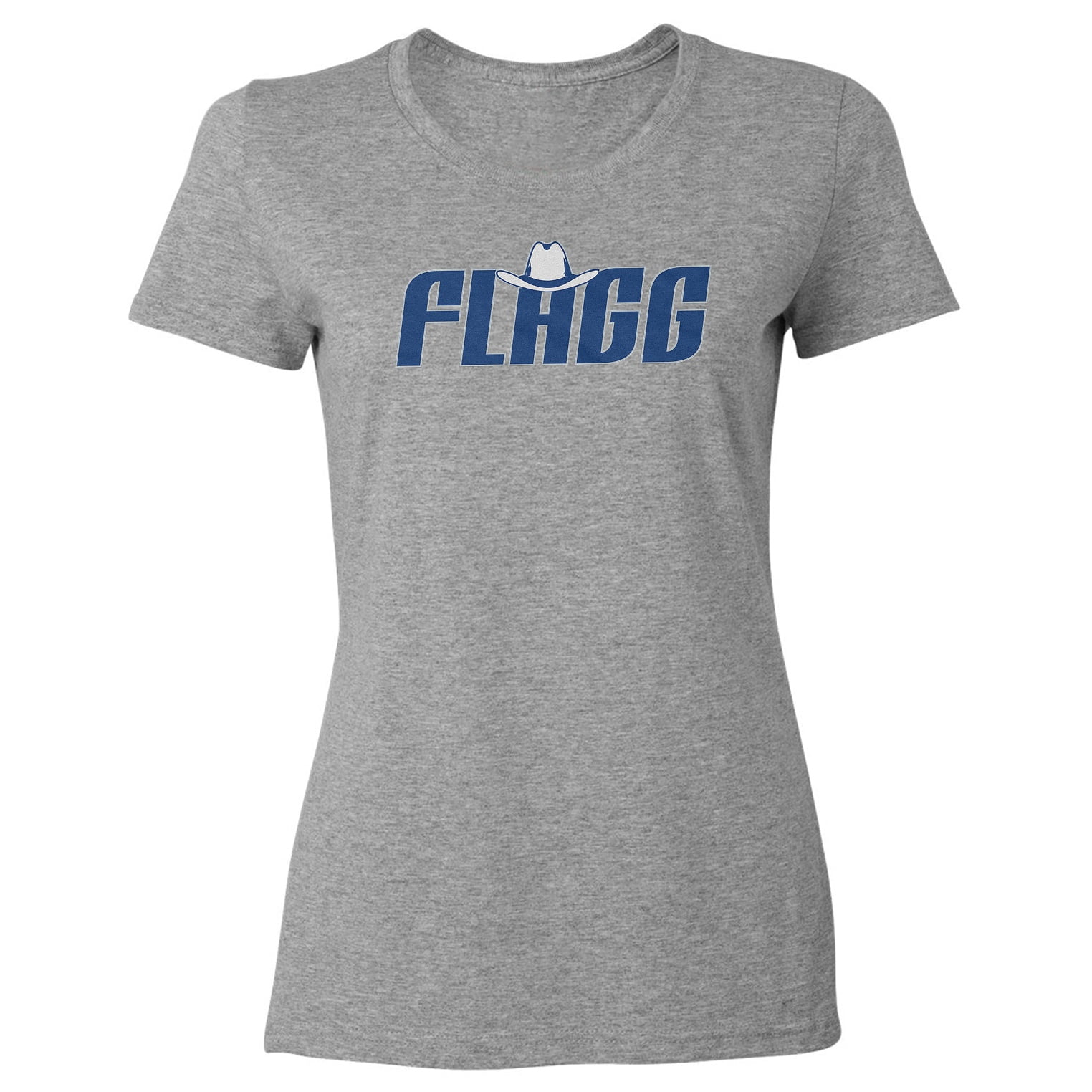 Flagg Inspired Old School Logo – Dallas Sports Fans Ladies' Crewneck T-Shirt (Ash, Medium ...