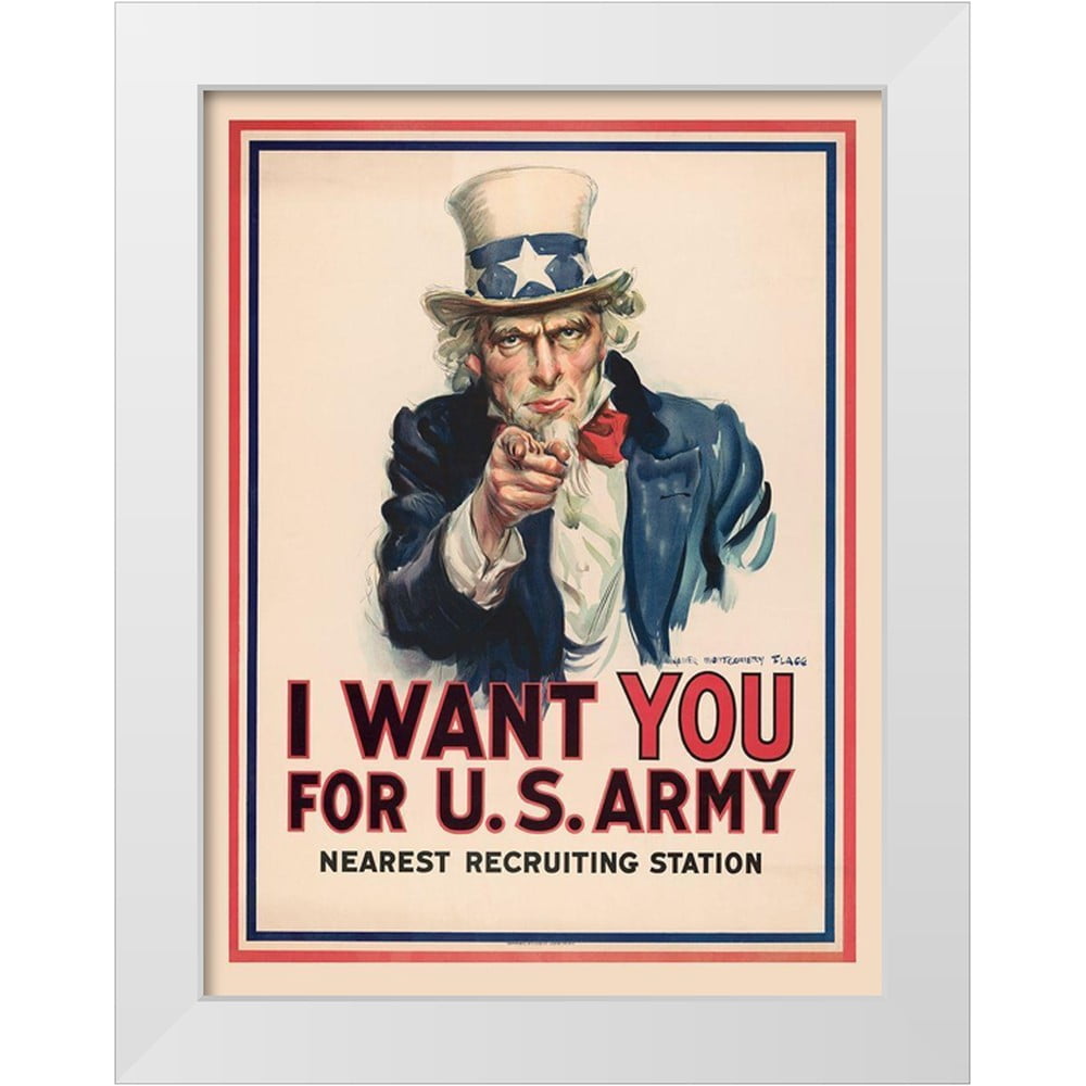 Flagg, James Montgomery 12x14 White Modern Wood Framed Museum Art Print ...