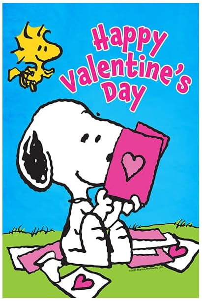 Flagology.com, PEANUTS®, PEANUTS® Snoopy Valentine's Pile – House Flag ...
