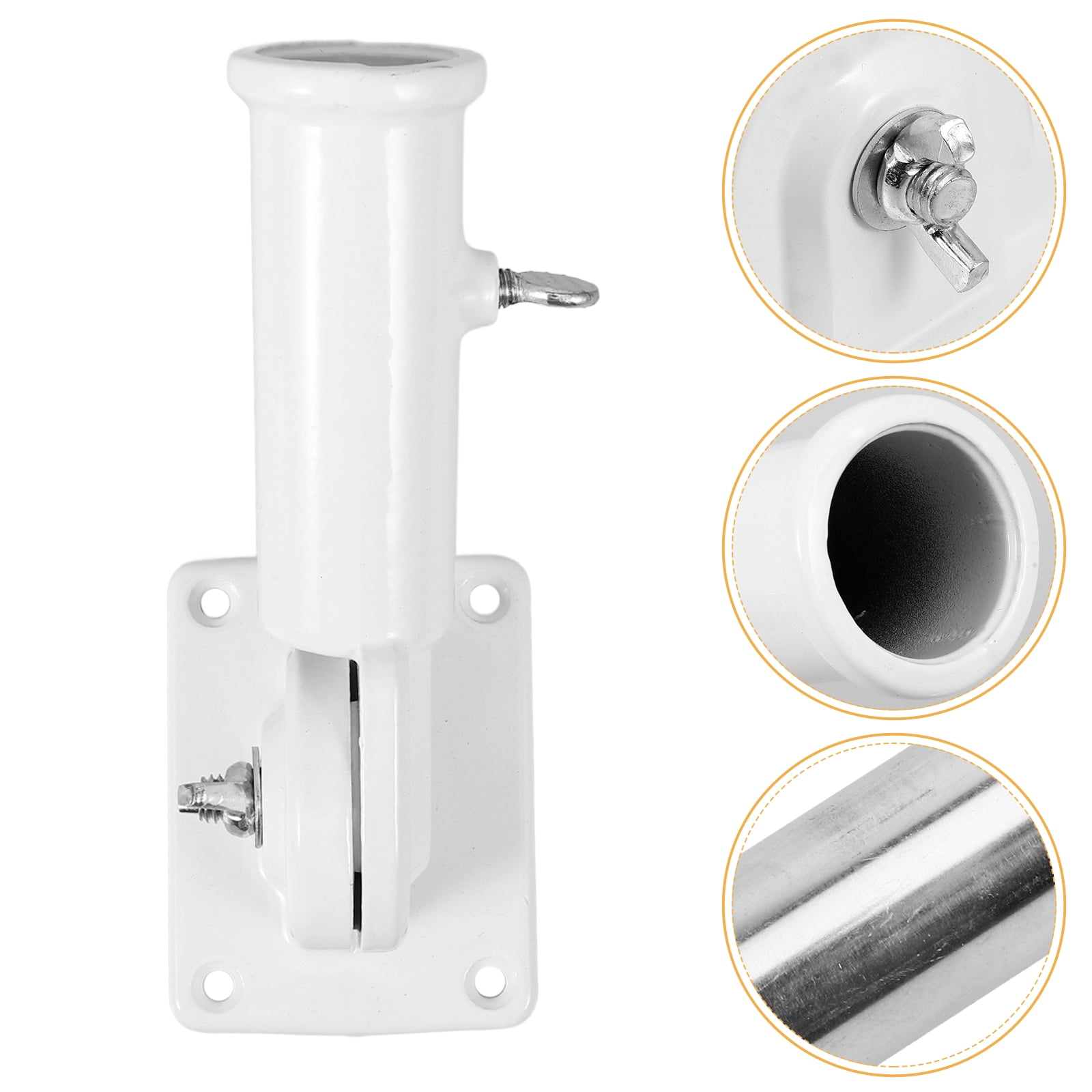 WRITWAA Outdoor Flag Pole Holder Metal Bracket White for Party and ...